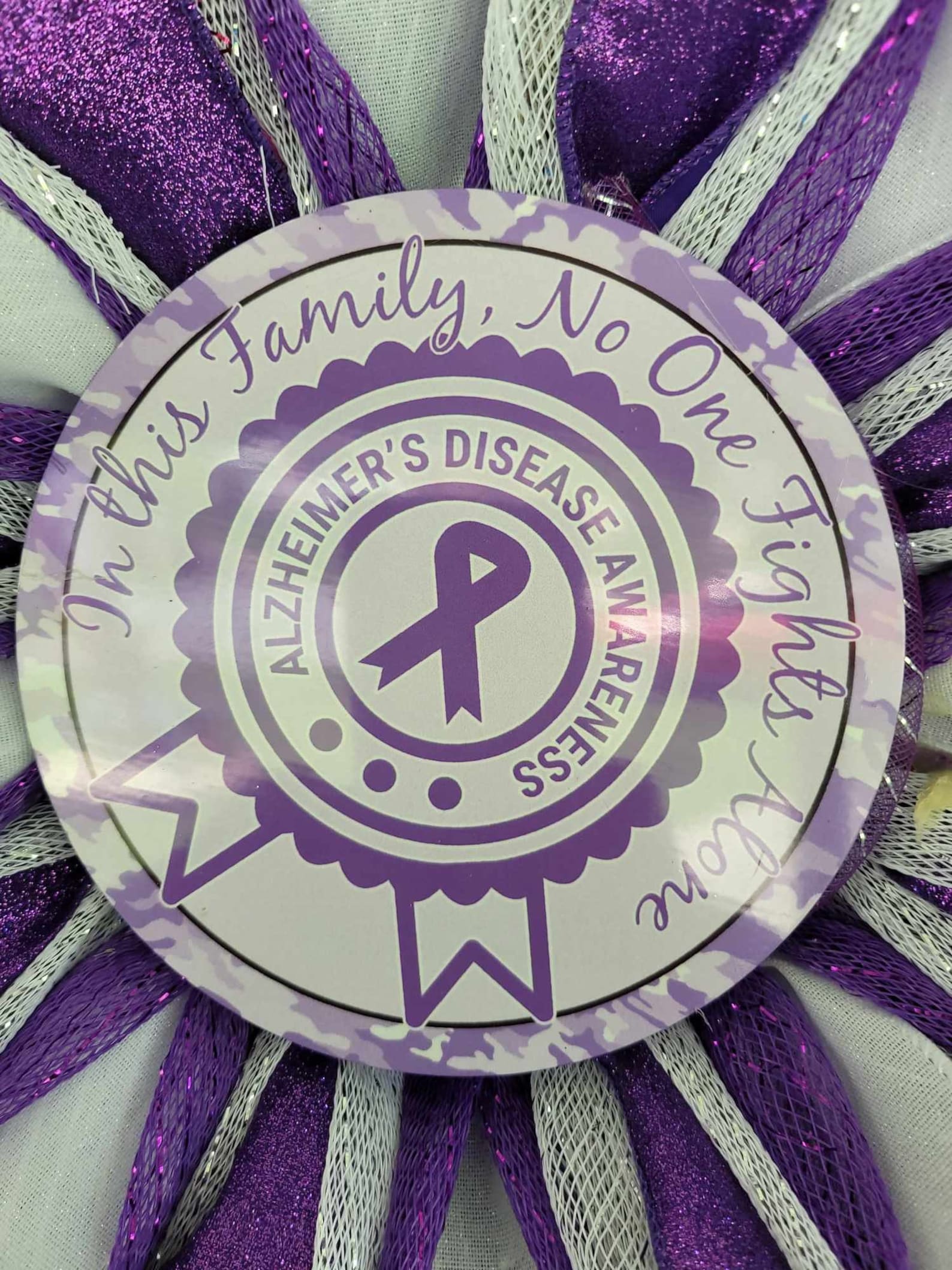 Alzheimer's Awareness Wreath, Alzheimer's Purple and White Wreath ...