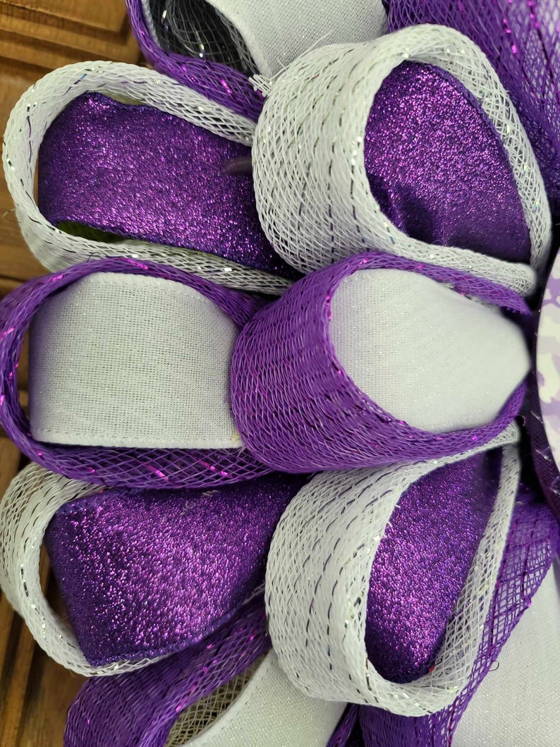 Alzheimer's Awareness Wreath, Alzheimer's Purple and White Wreath ...