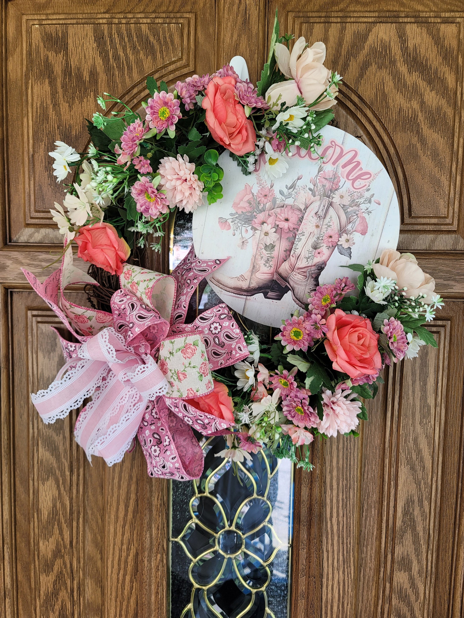 Grapevine Wreath, Pink Country Wreath, Farmhouse Grapevine Wreath ...