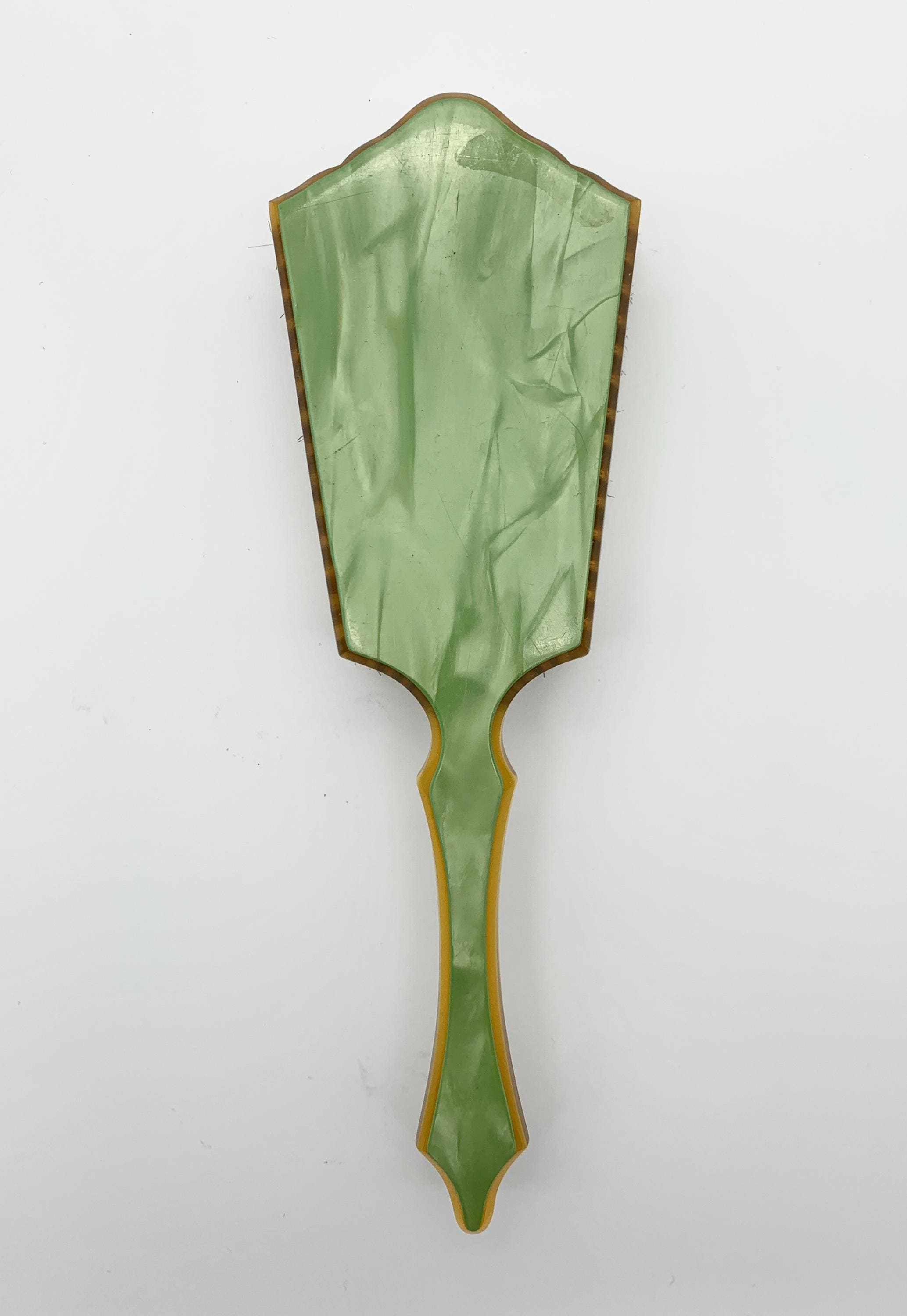 1920-30's Art Deco 4 Pc Green Bakelite Vanity Brush, Comb, Mirror Set ...