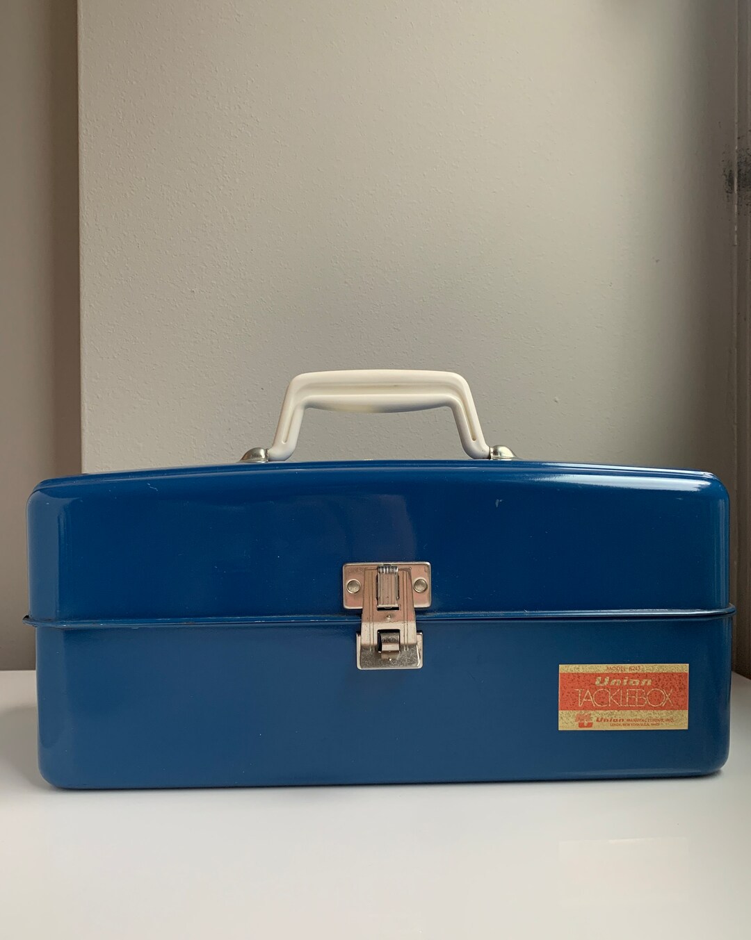 Vintage Metal Blue Fishing Tackle Box Made in Usa by Union ...