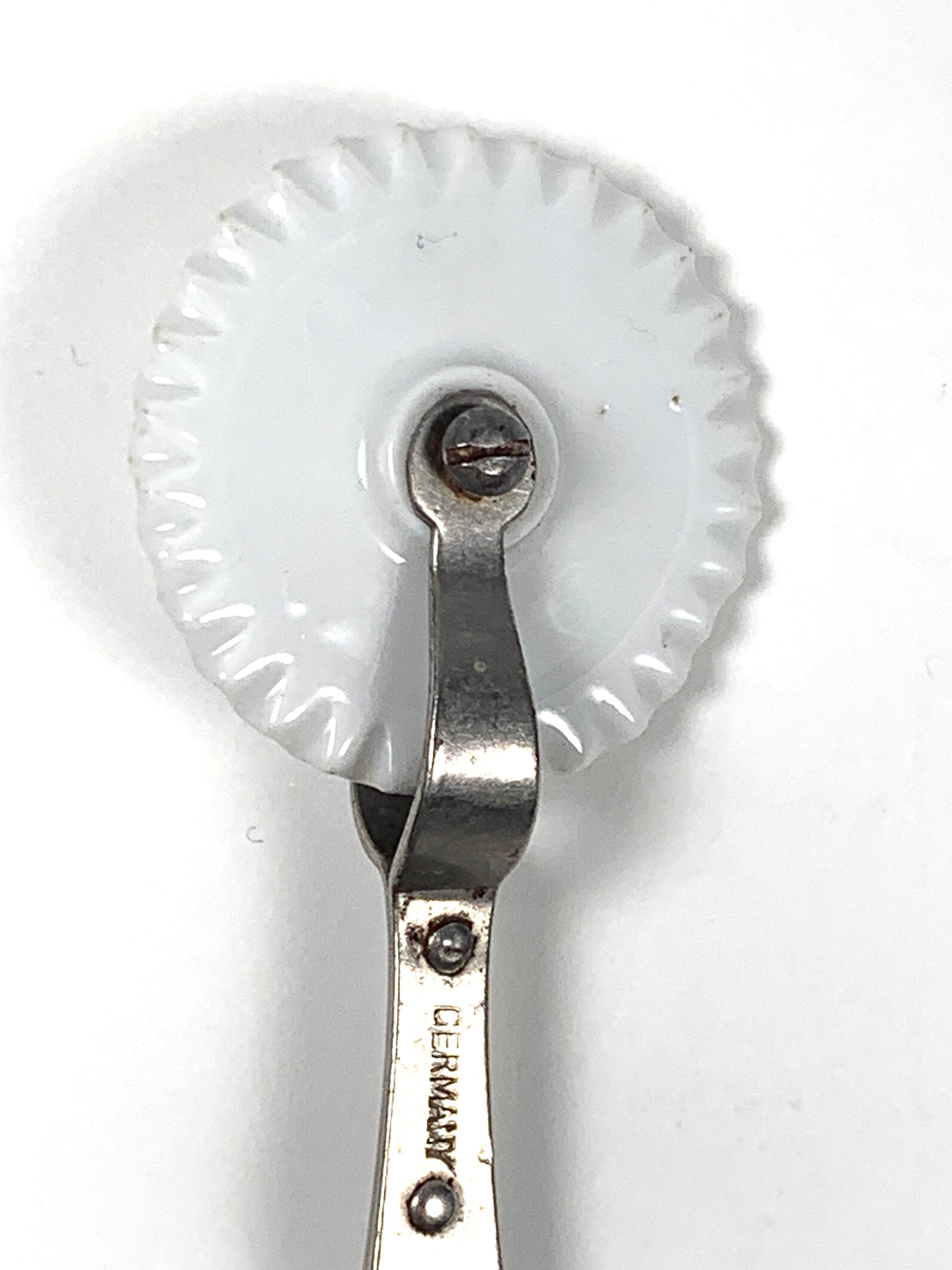 Vintage Antique Porcelain Pastry Wheel Crimper Wood Handle, Dough Pasta ...