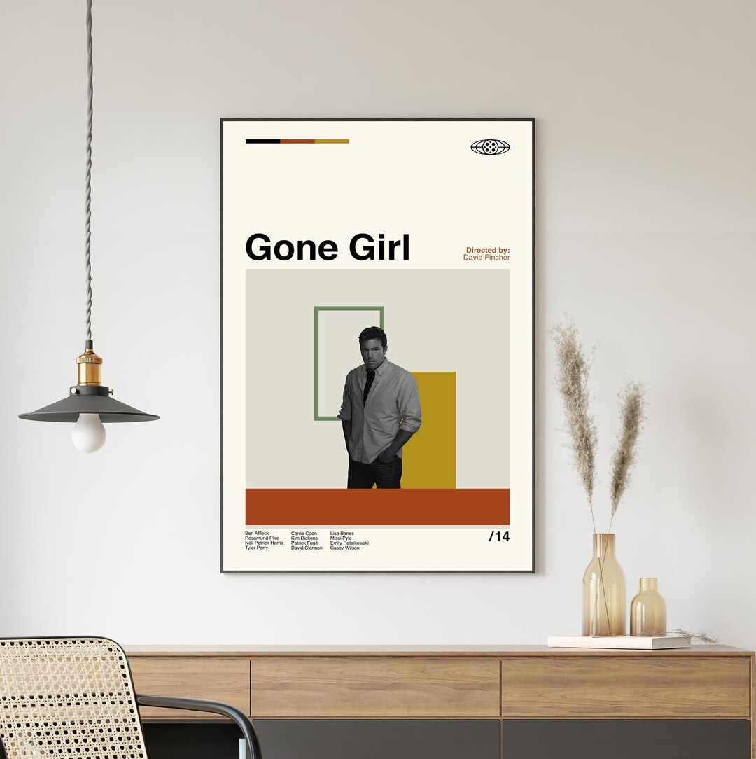 Gone Girl Movie Poster, Gone Girl Print, Retro Movie Poster, Minimalist ...