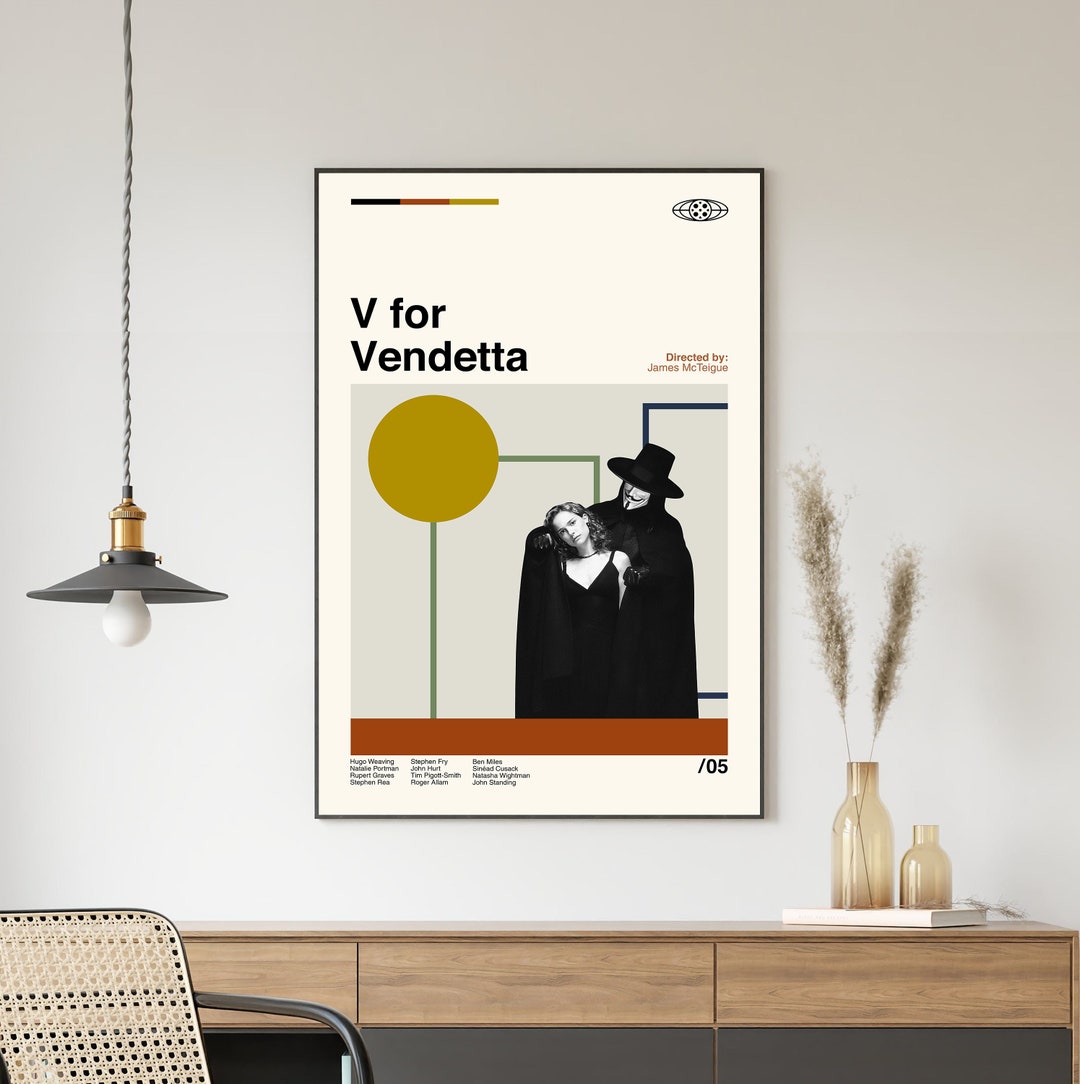 Affiche V pour Vendetta, impression V pour Vendetta, affiche de film rétro, décor de chambre ...