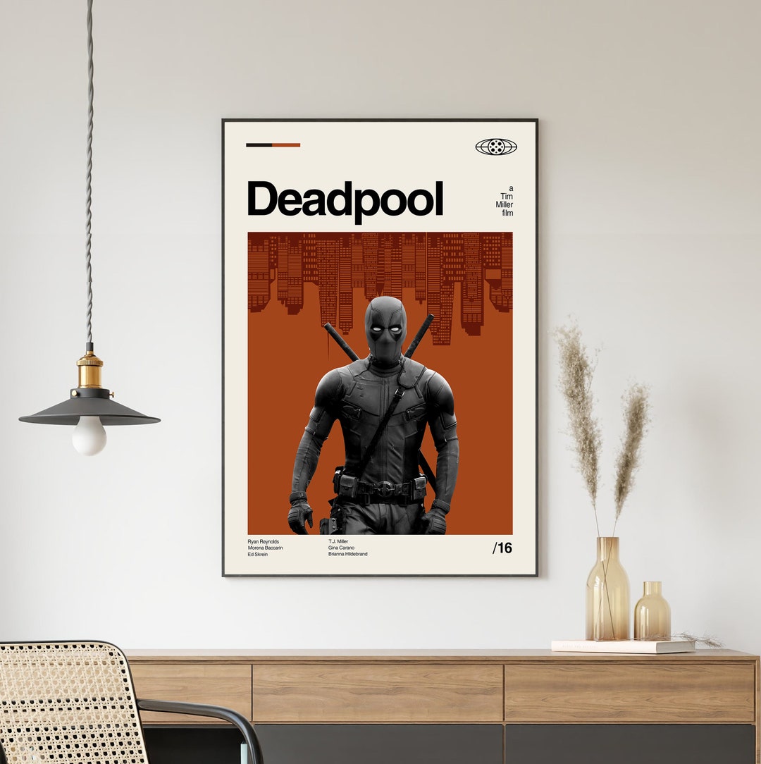 Deadpool Movie Poster, Deadpool Print, Retro Movie Poster, Minimalist ...