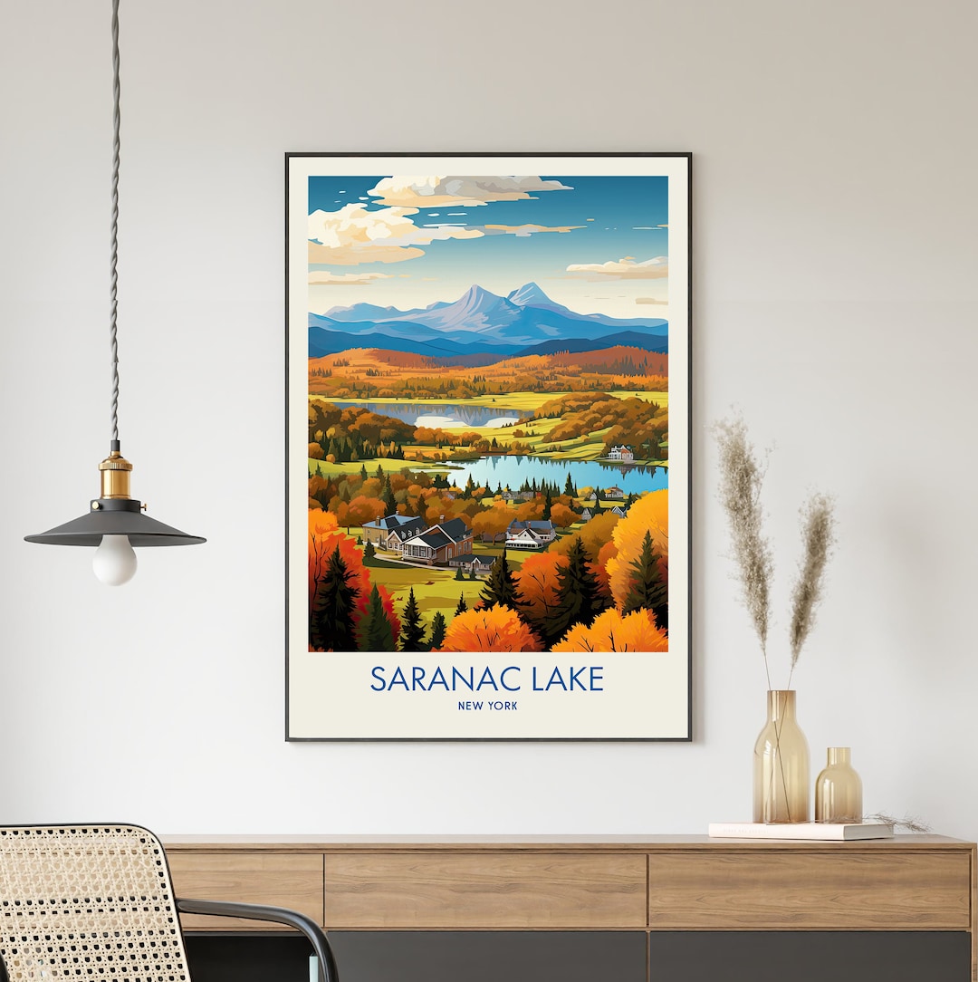 Saranac Lake Travel Poster, Saranac Lake Print, New York Poster ...