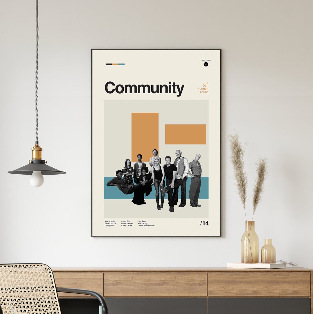 Community Movie Poster, Community Poster, Community Vintage, Minimalist ...