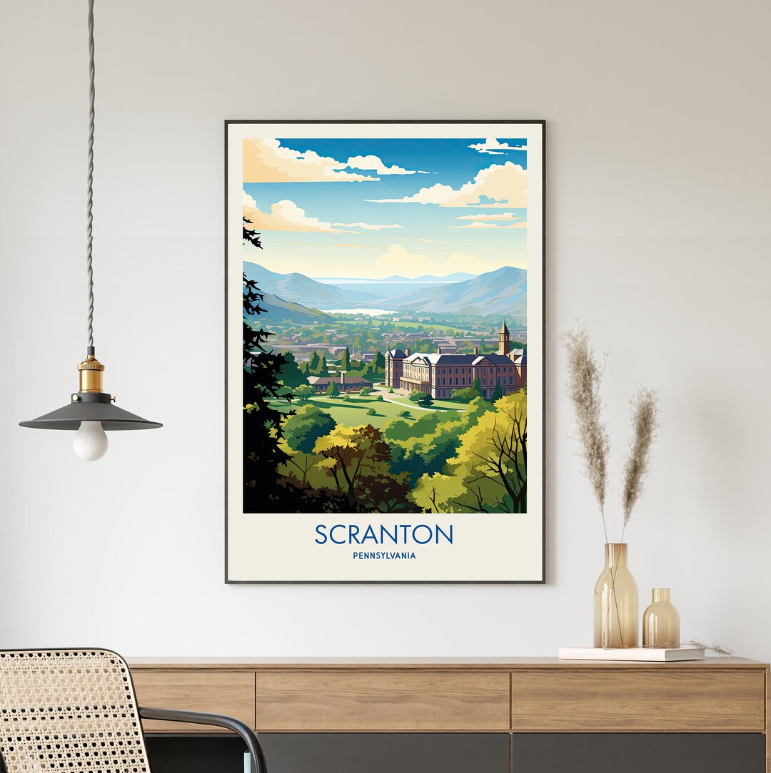 Scranton Travel Poster, Scranton Print, Pensylvania Poster, Doylestown ...