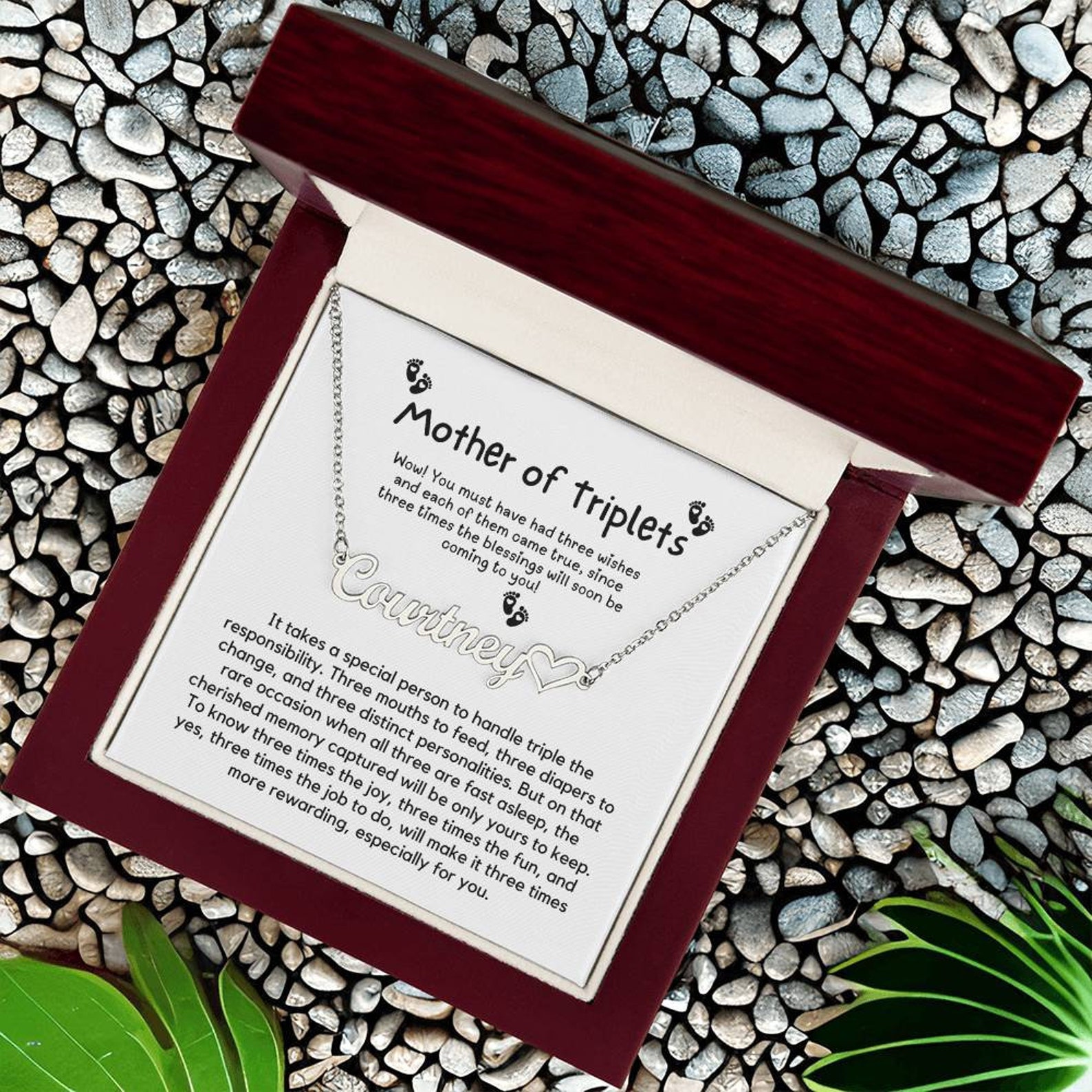 Personalized Triplet Mom Name Necklace: Custom Jewelry - Etsy