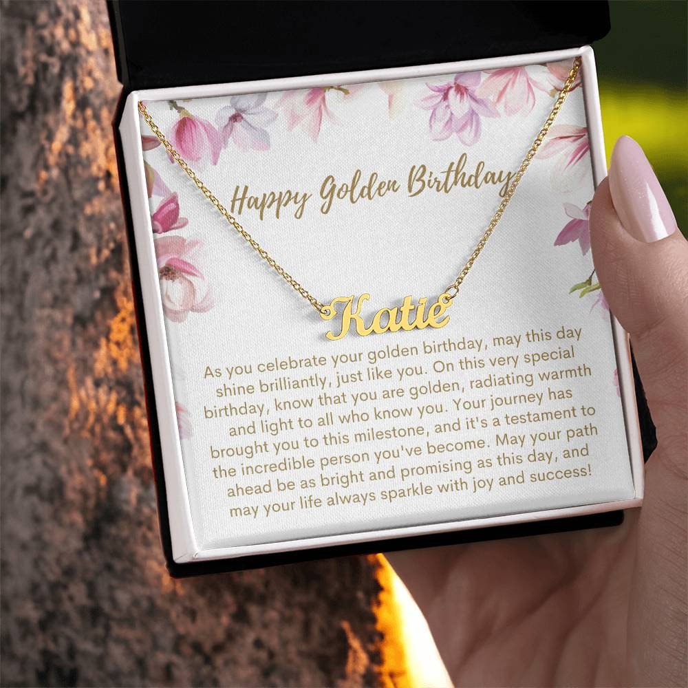 Personalized Name Necklace: Golden Birthday Gift Custom Jewelry - Etsy