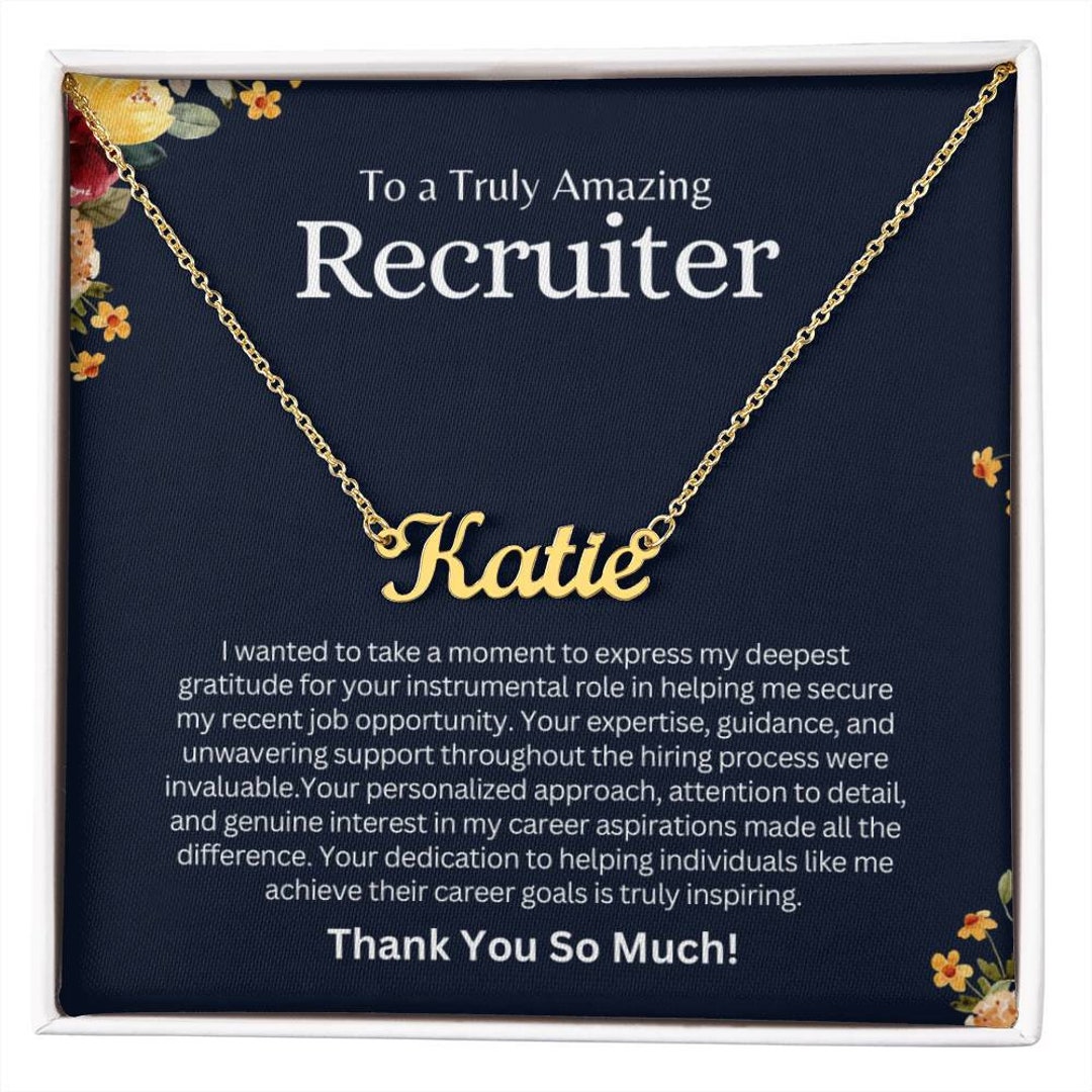 Personalized Name Necklace: Recruiter Appreciation Gift - Etsy