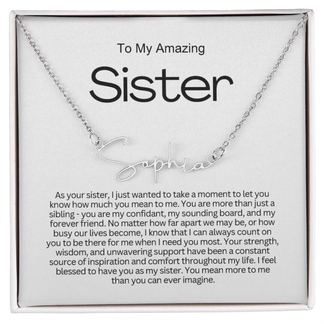 Personalized Gift From Sister, Personalized Name Necklace, Customized ...