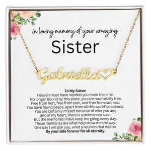 Personalized Sympathy Gift for Loss of Sister, Loss of Sister Necklace ...