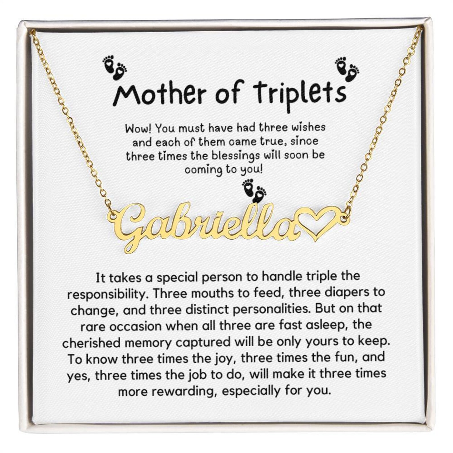 Personalized Triplet Mom Name Necklace: Custom Jewelry - Etsy