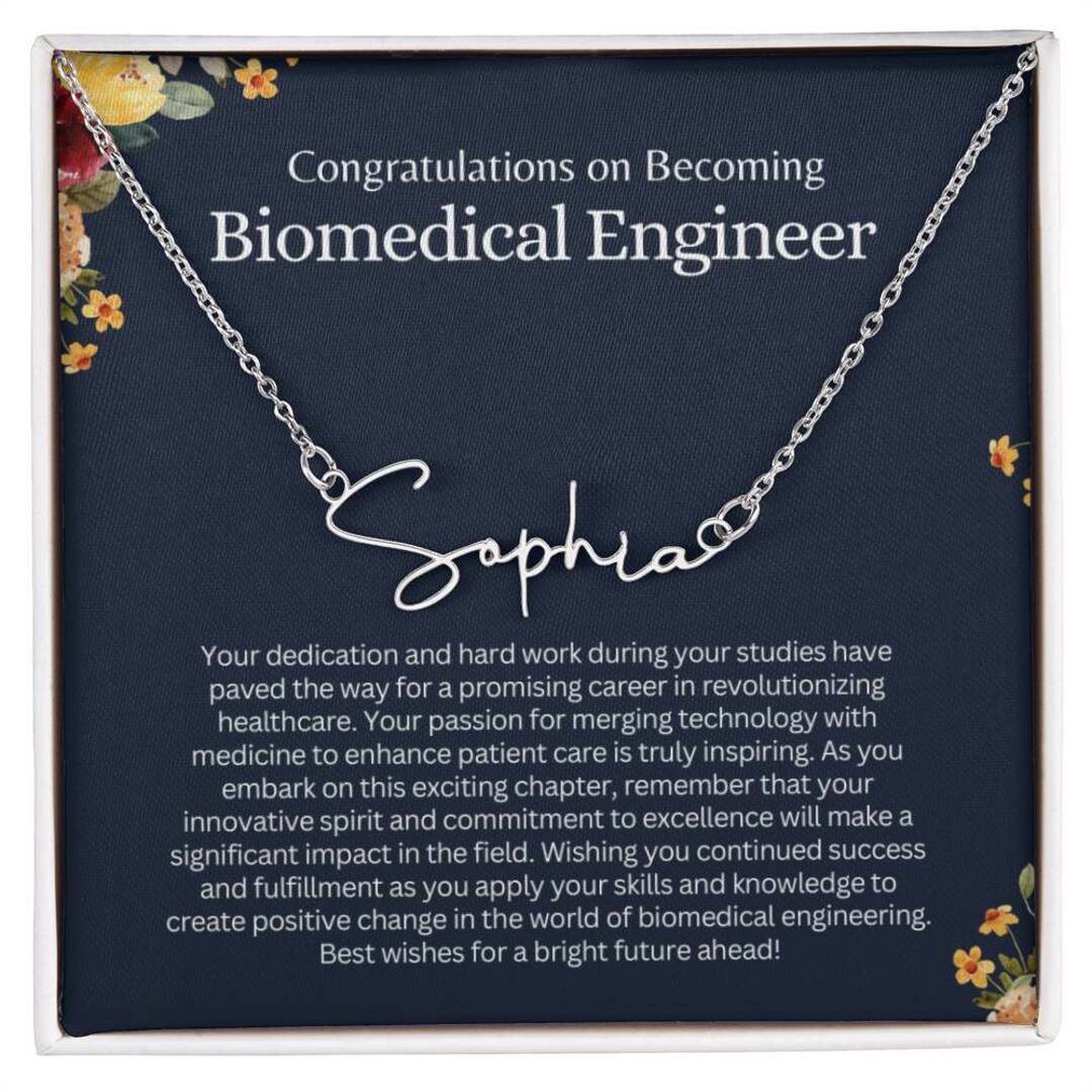 Personalized Name Necklace, Biomedical Engineer Graduation Gift - Etsy
