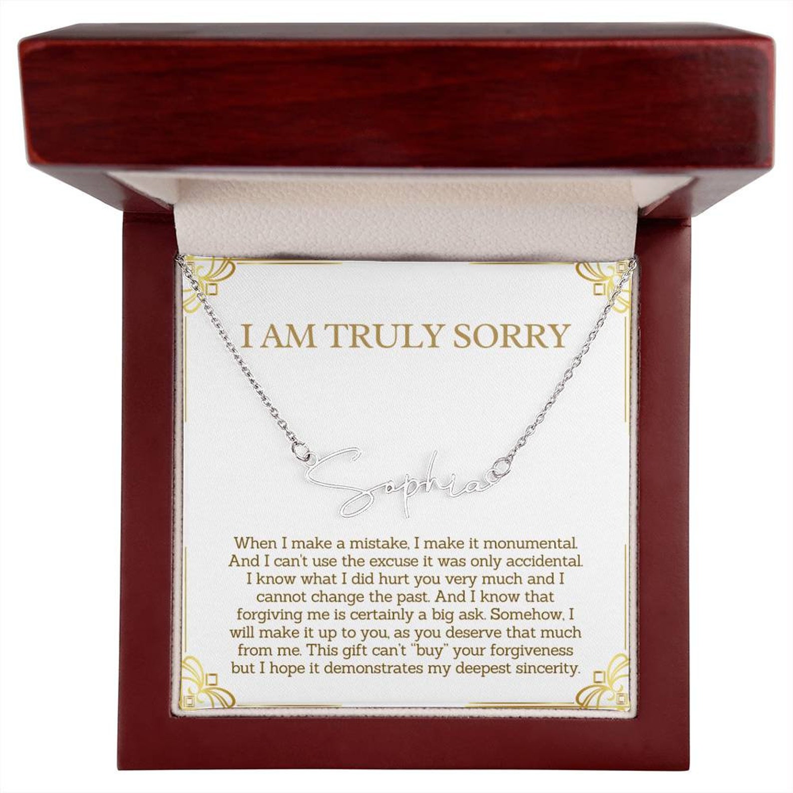 I'm Sorry Gift, Personalized Apology Necklace Gift,sorry Card,sorry ...