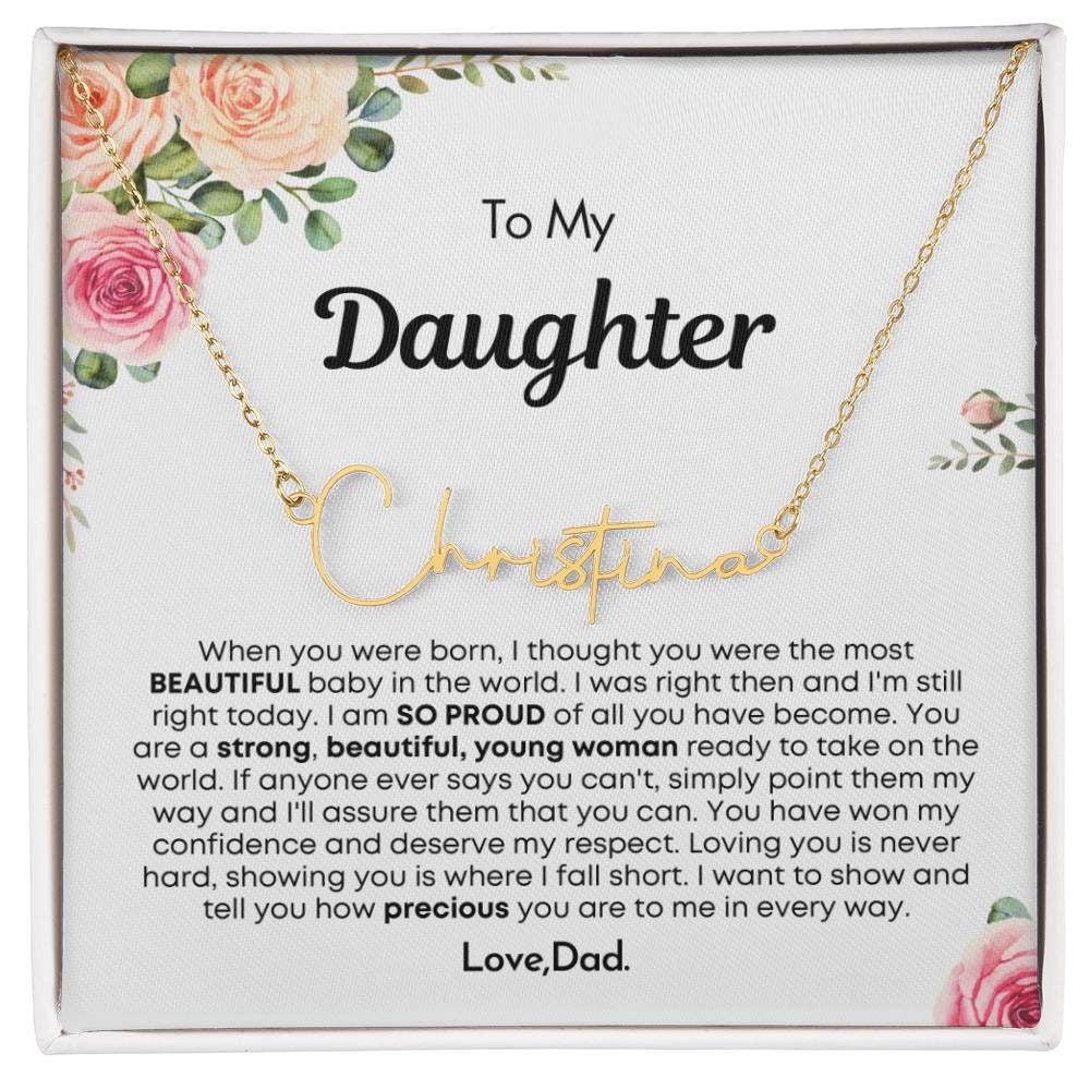 Personalized Daughter Gift From Dad,personalized Name Necklace Gift ...