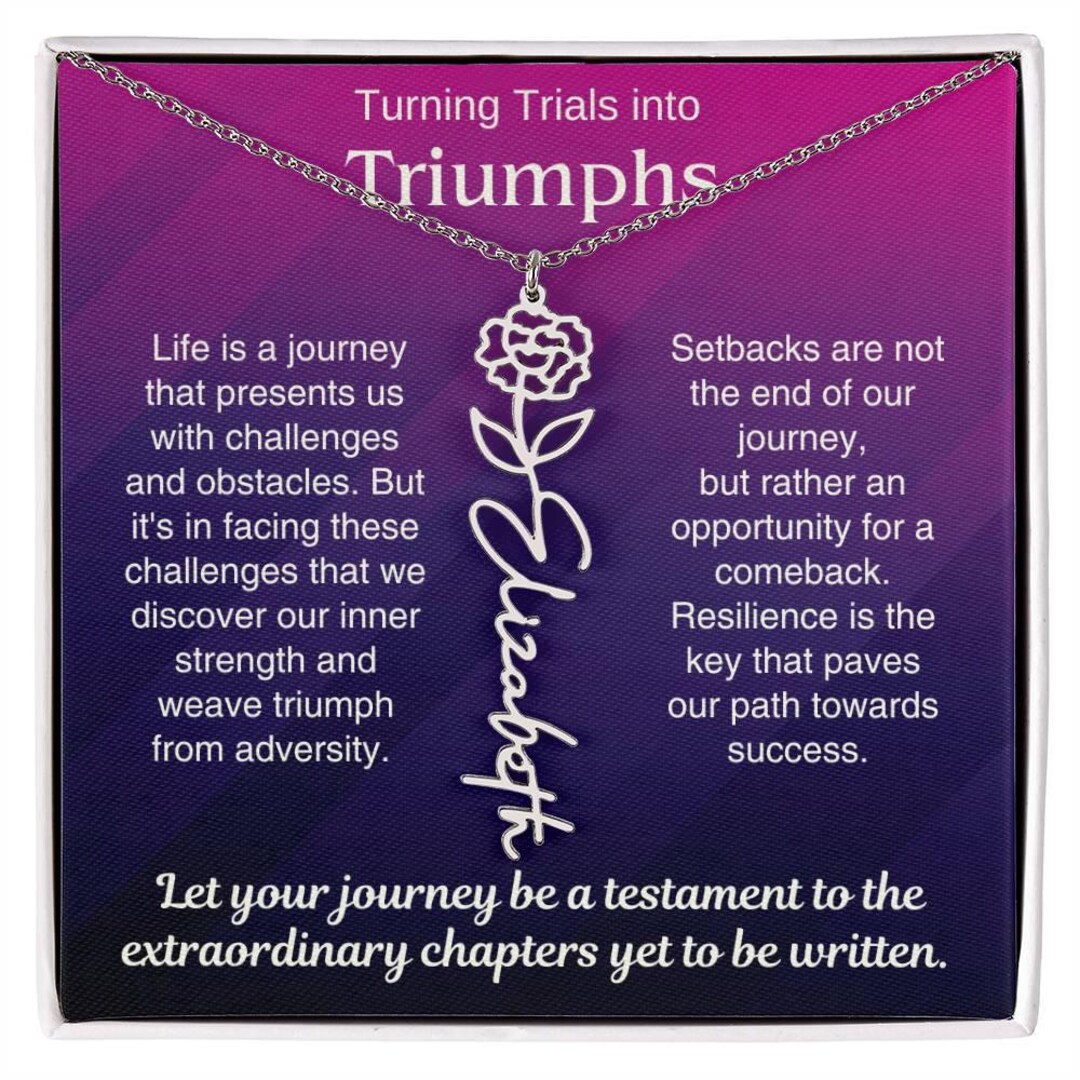 Personalized Encouragement Gift for Her, Custom Birth Flower Name ...