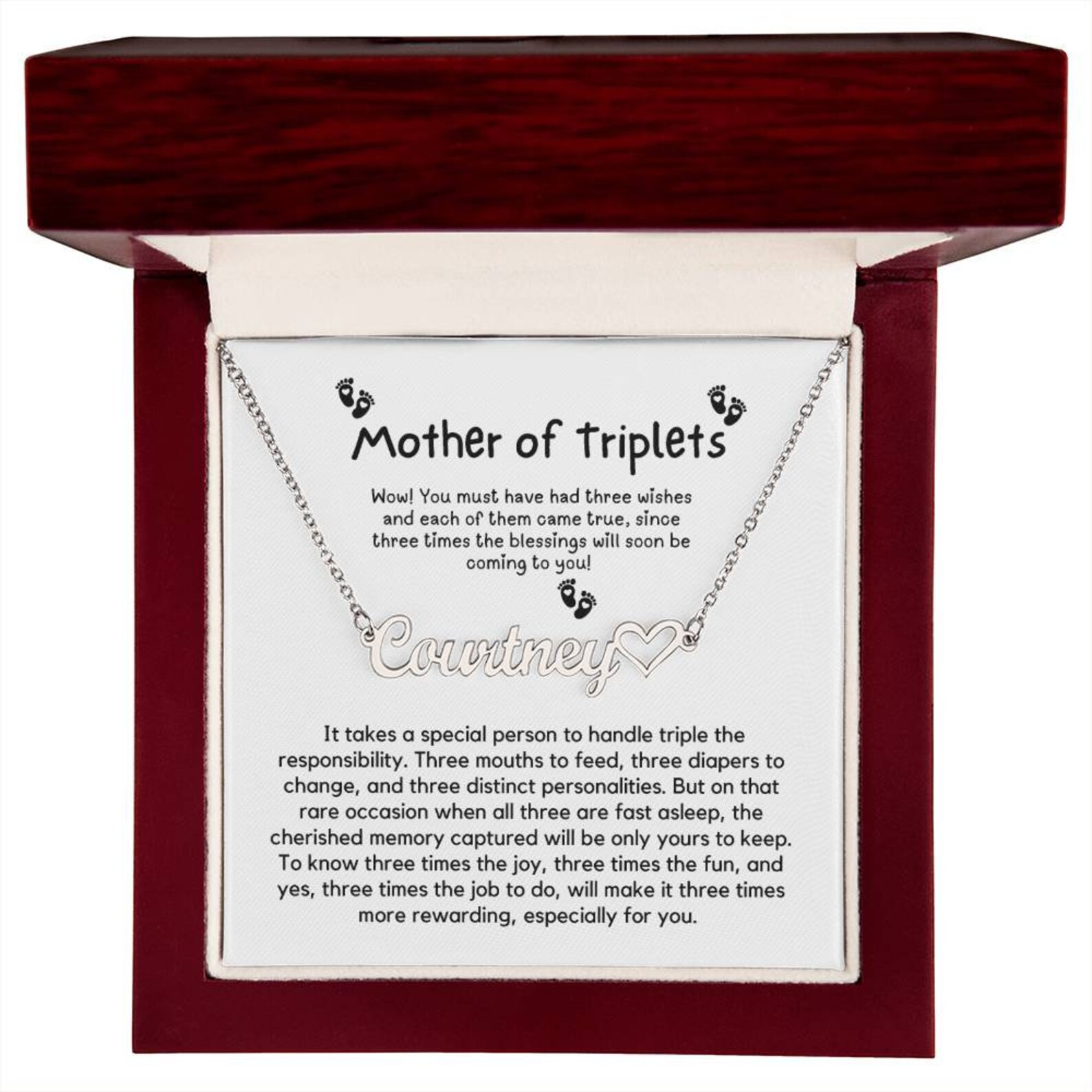 Personalized Triplet Mom Name Necklace: Custom Jewelry - Etsy