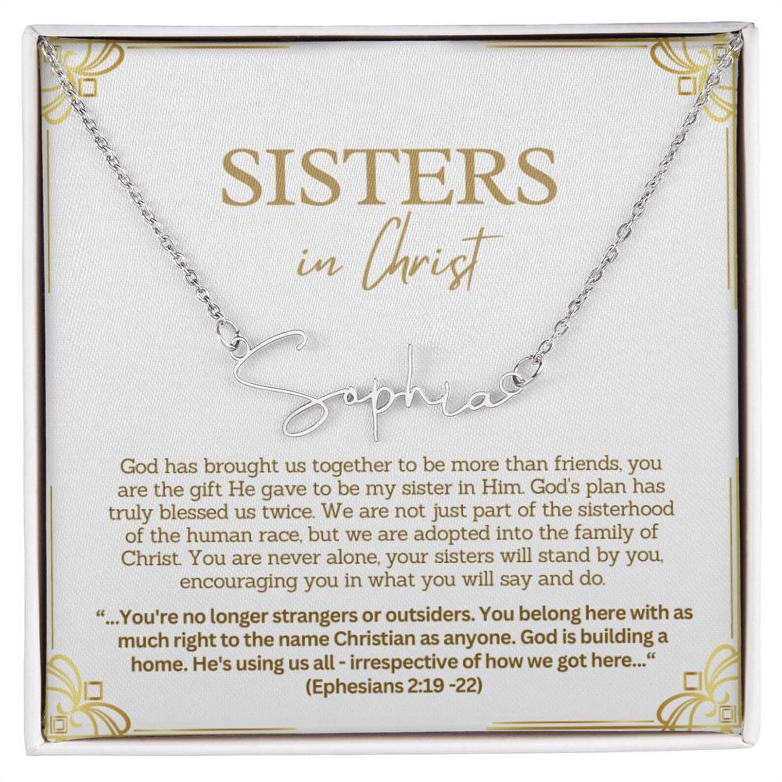 Personalized Sister in Christ Necklace: Christian Gift for Church ...