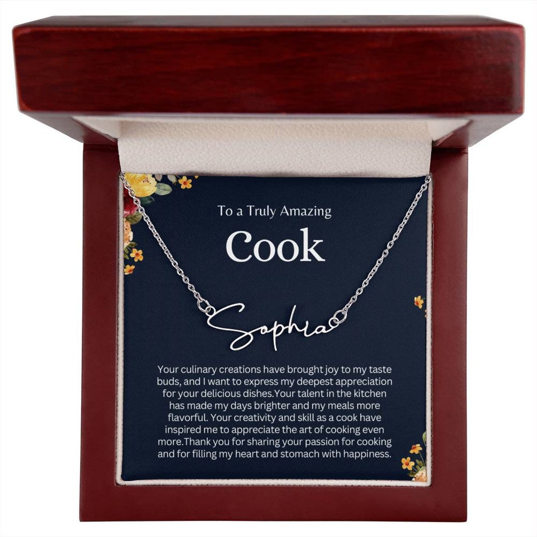 Personalized Jewelry Gift for Cook, Name Necklace Appreciation Gift for ...