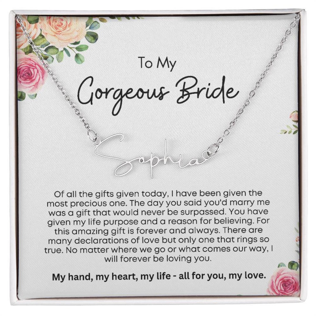 Personalized Groom to Bride Gift, Gifts for the Bride, Groom to Bride ...