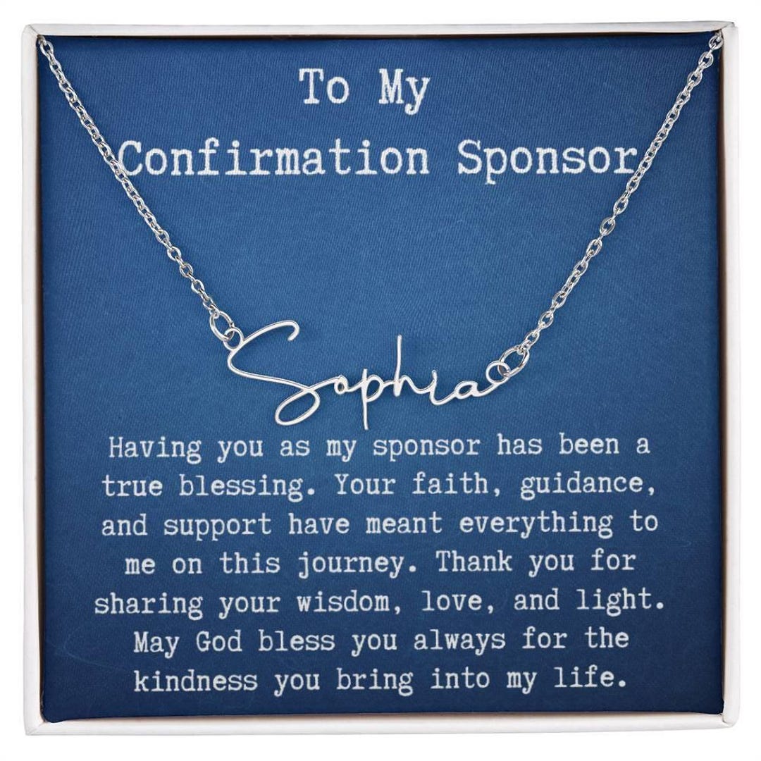 Personalized Confirmation Gift for Sponsor Custom Name Necklace ...