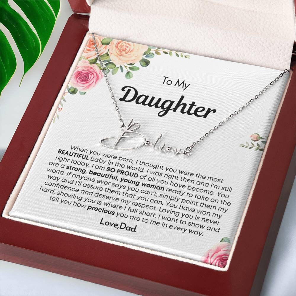 Personalized Daughter Gift From Dad,personalized Name Necklace Gift ...