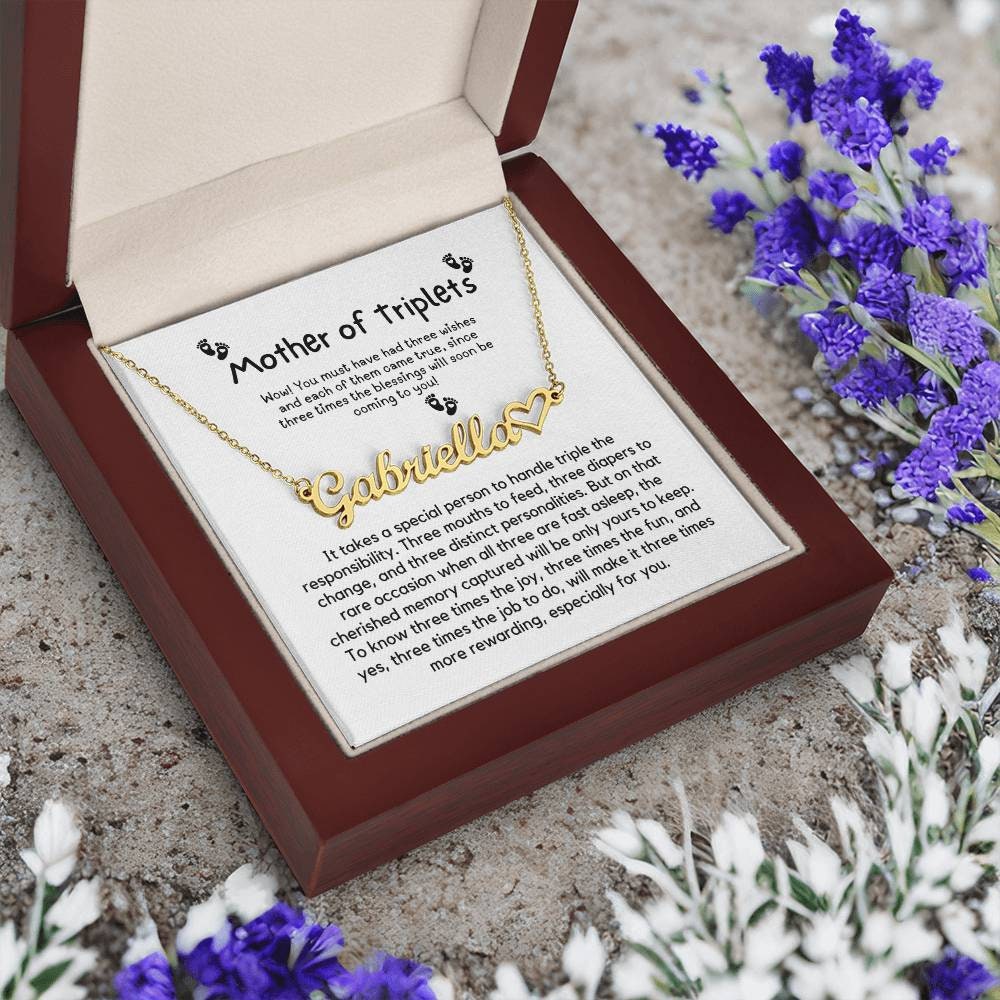 Personalized Triplet Mom Name Necklace: Custom Jewelry - Etsy