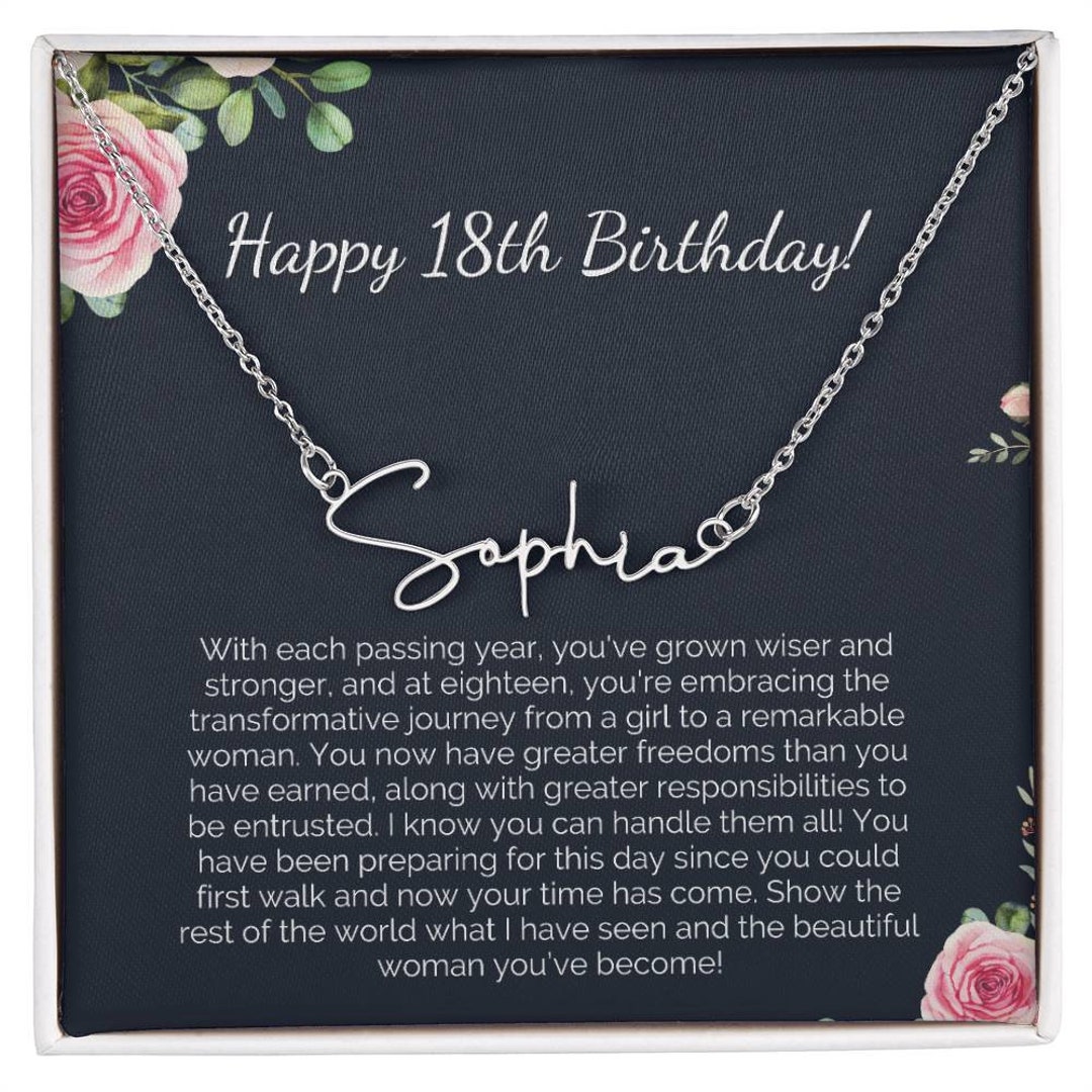 Personalized Name Necklace:custom 18th Birthday Jewelry Gift for ...