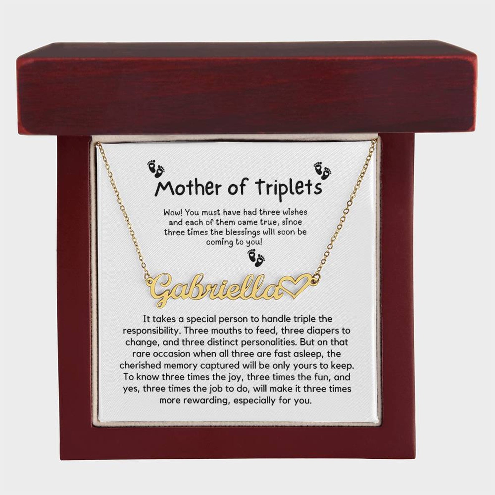 Personalized Triplet Mom Name Necklace: Custom Jewelry - Etsy