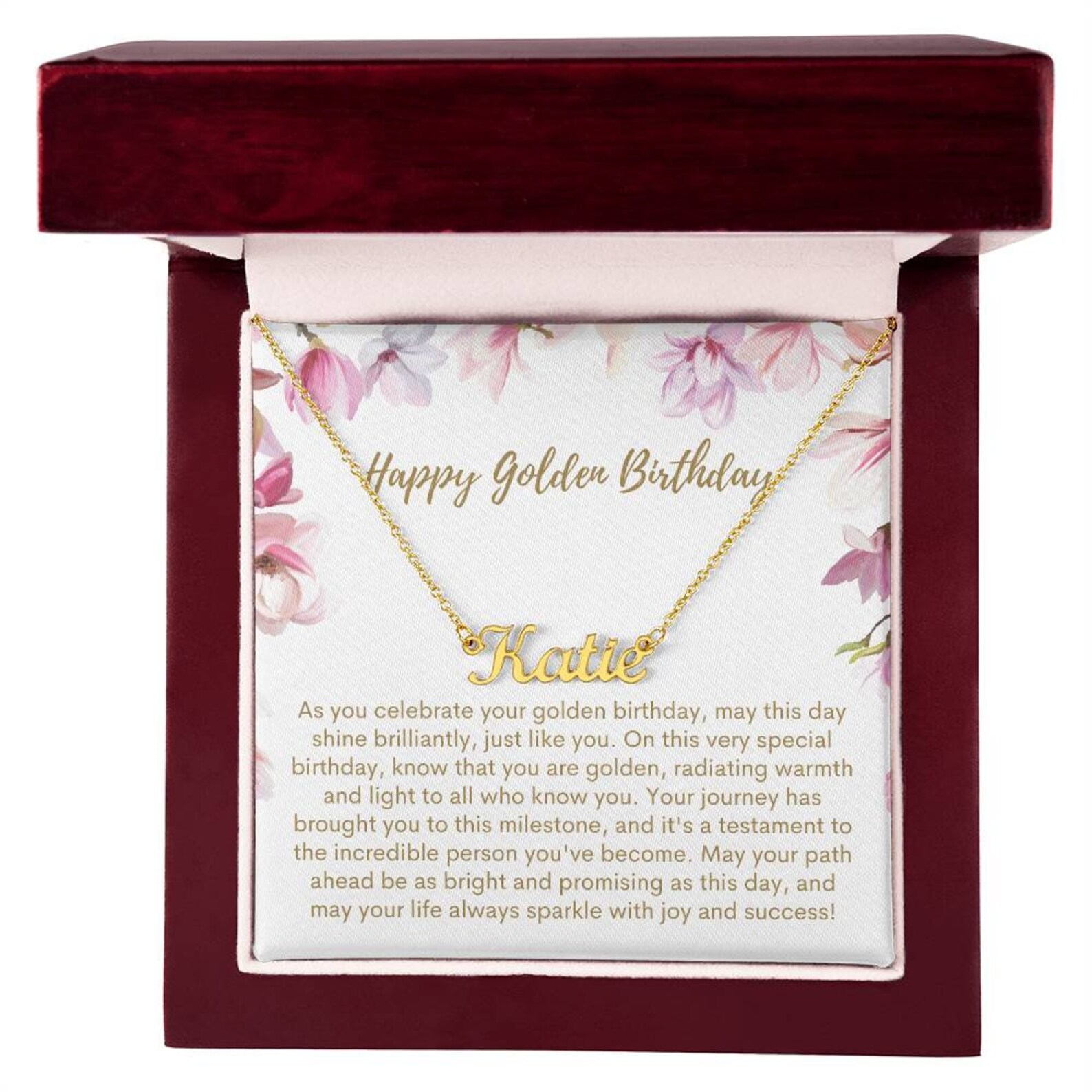 Personalized Name Necklace: Golden Birthday Gift Custom Jewelry - Etsy