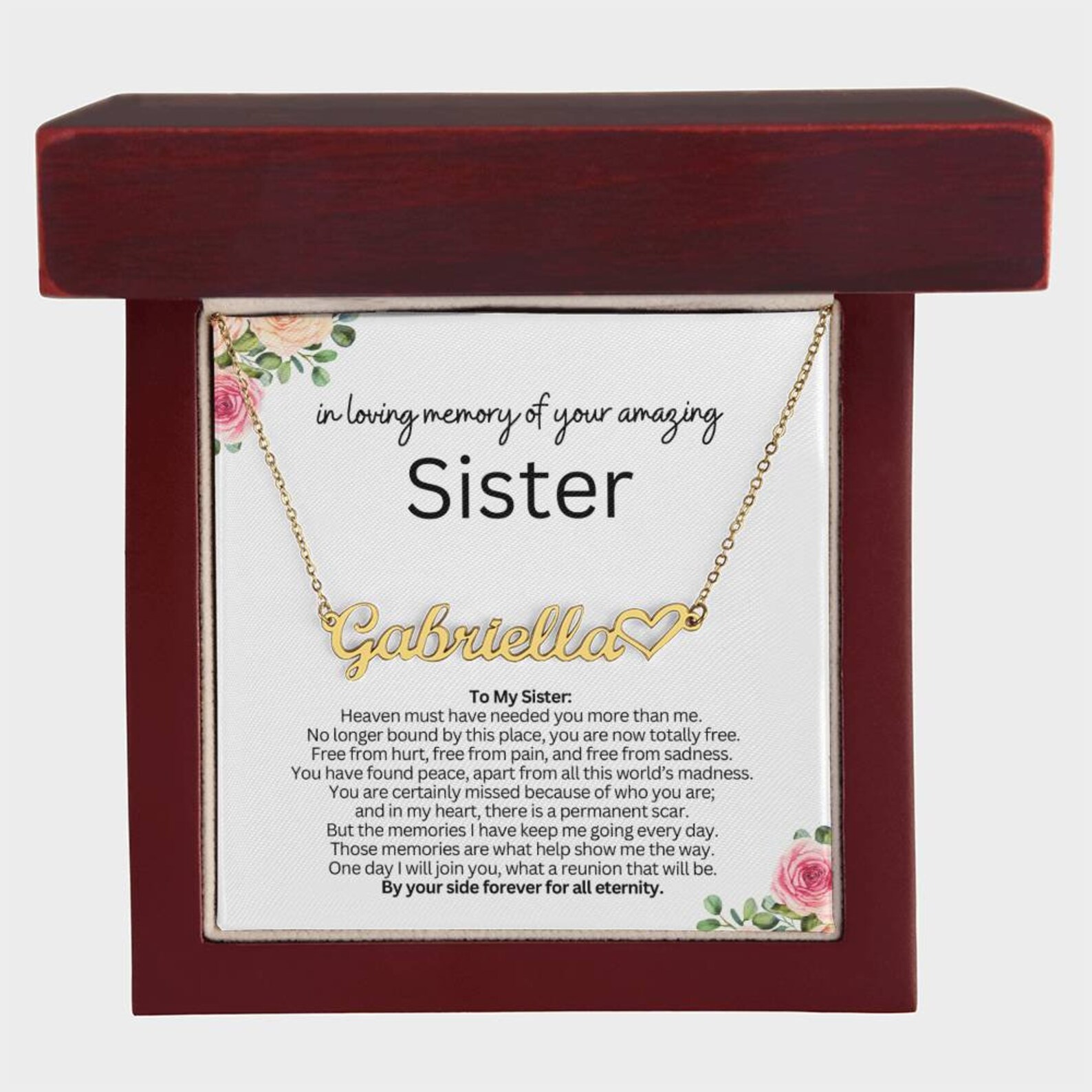 Personalized Sympathy Gift for Loss of Sister, Loss of Sister Necklace ...