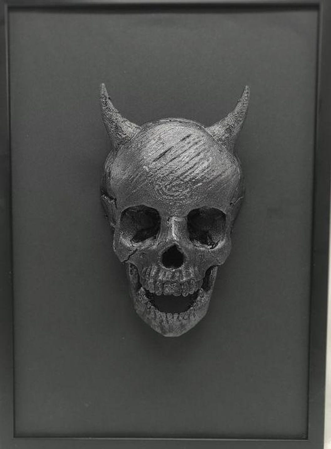 Demon Skull Framed - MADE TO ORDER - Gothic - Etsy
