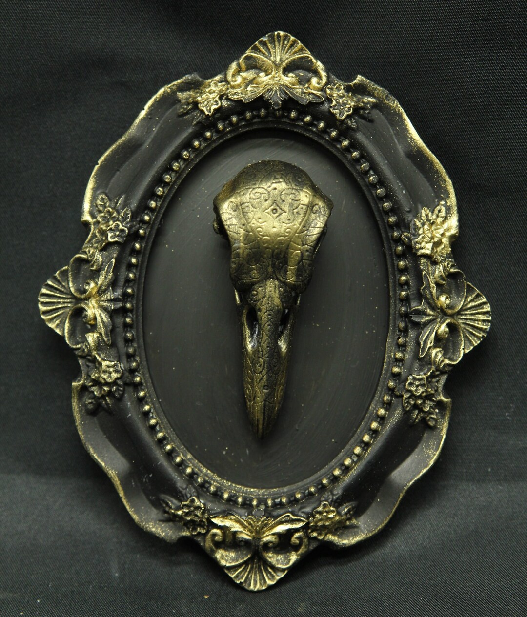 Raven Skull - Occult Gothic Framed - MADE TO ORDER - Etsy