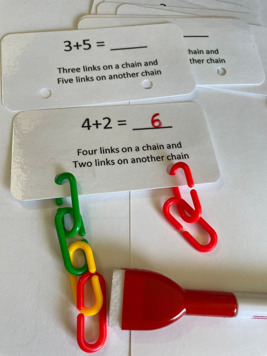 Addition Counting Link Chain Busy Bag for Kids Kindergarten Preschooler ...