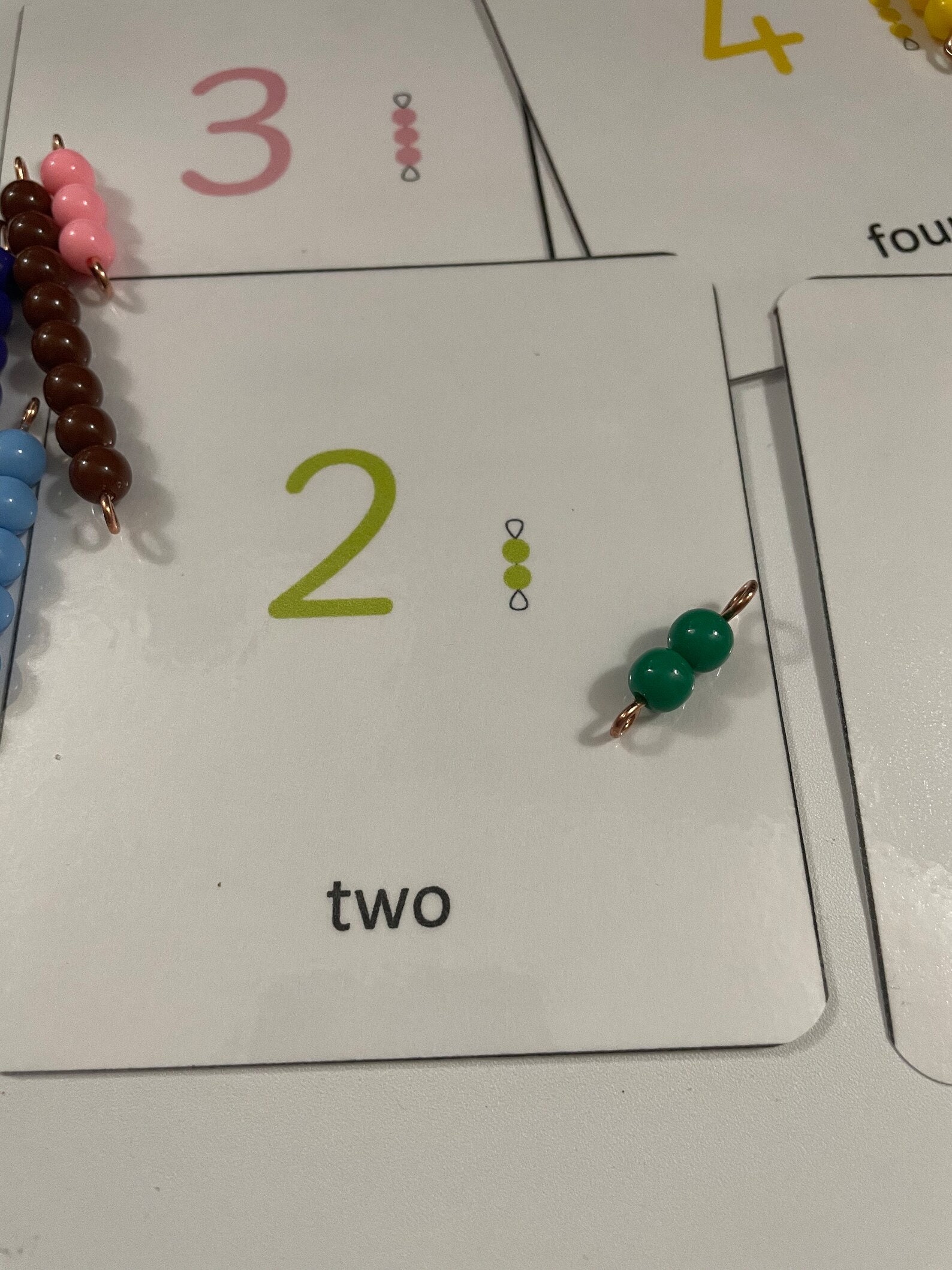 Montessori Bead Bar With Matching Cards Busy Travel Bag for Kids Math ...