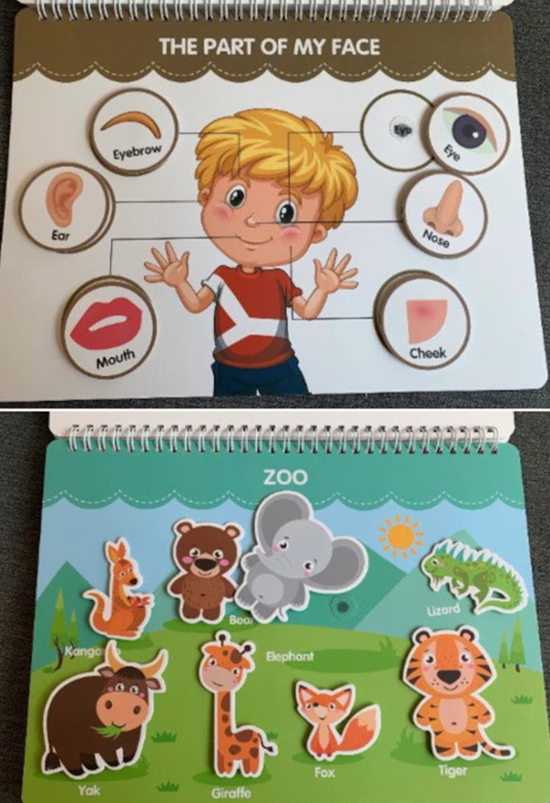 Preschoolers Busy Book Laminated Busy Book Quiet Time Learning Binder ...