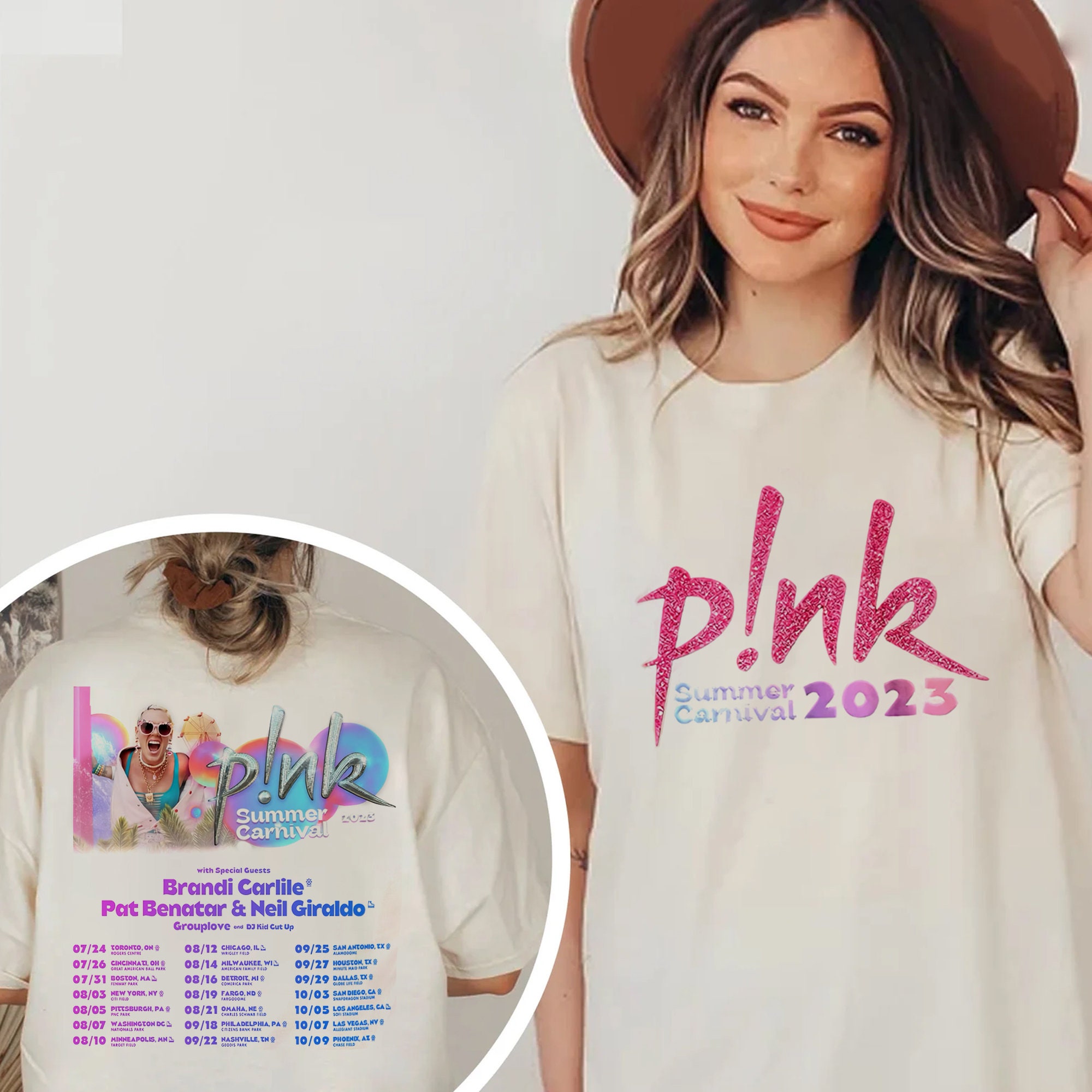P!nk Summer Carnival 2023, Trustfall Album Tee, Pink Singer Tour