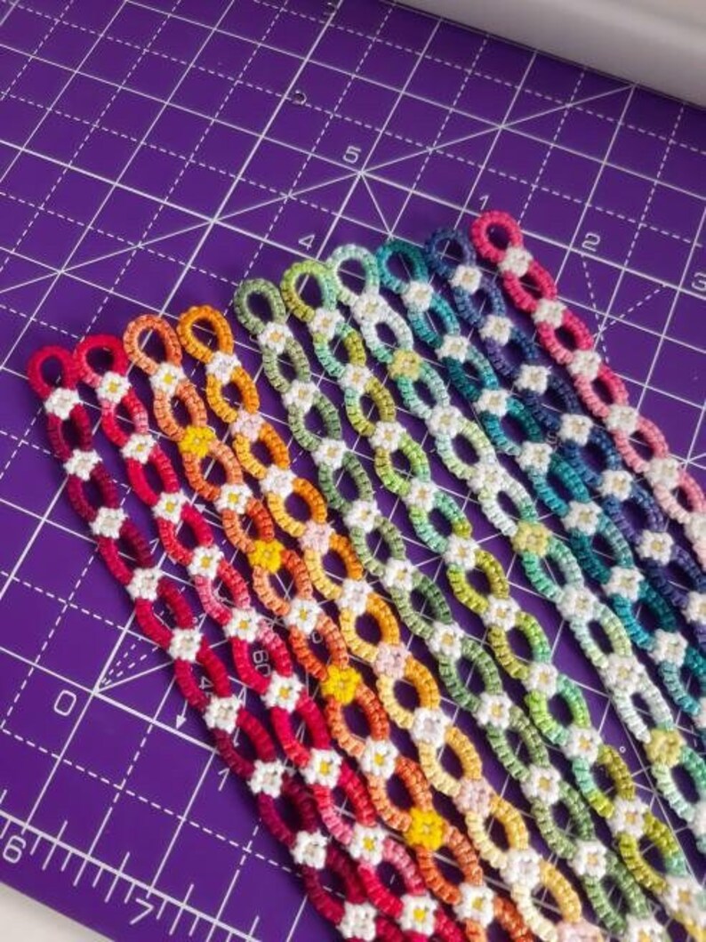 Colourful Multicoloured Daisy Chain Friendship Bracelets