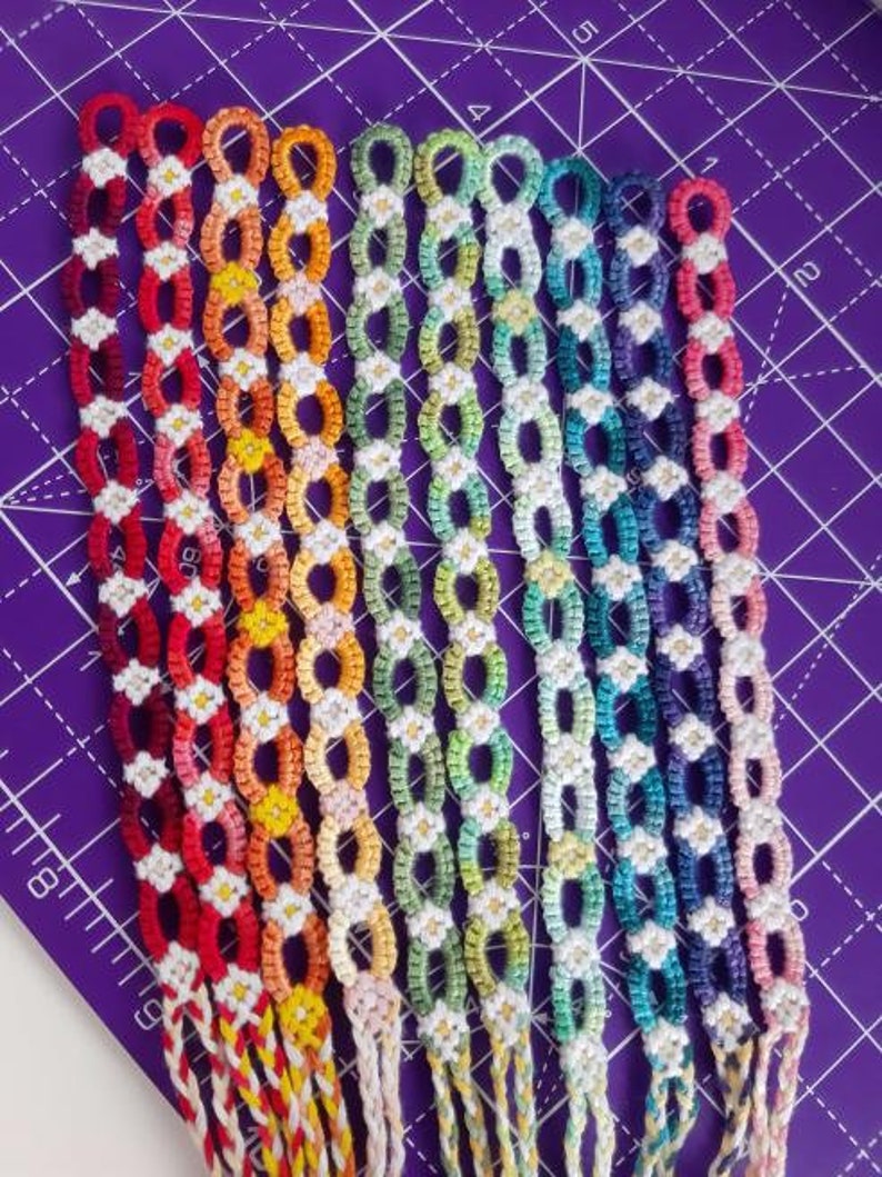 Colourful Multicoloured Daisy Chain Friendship Bracelets