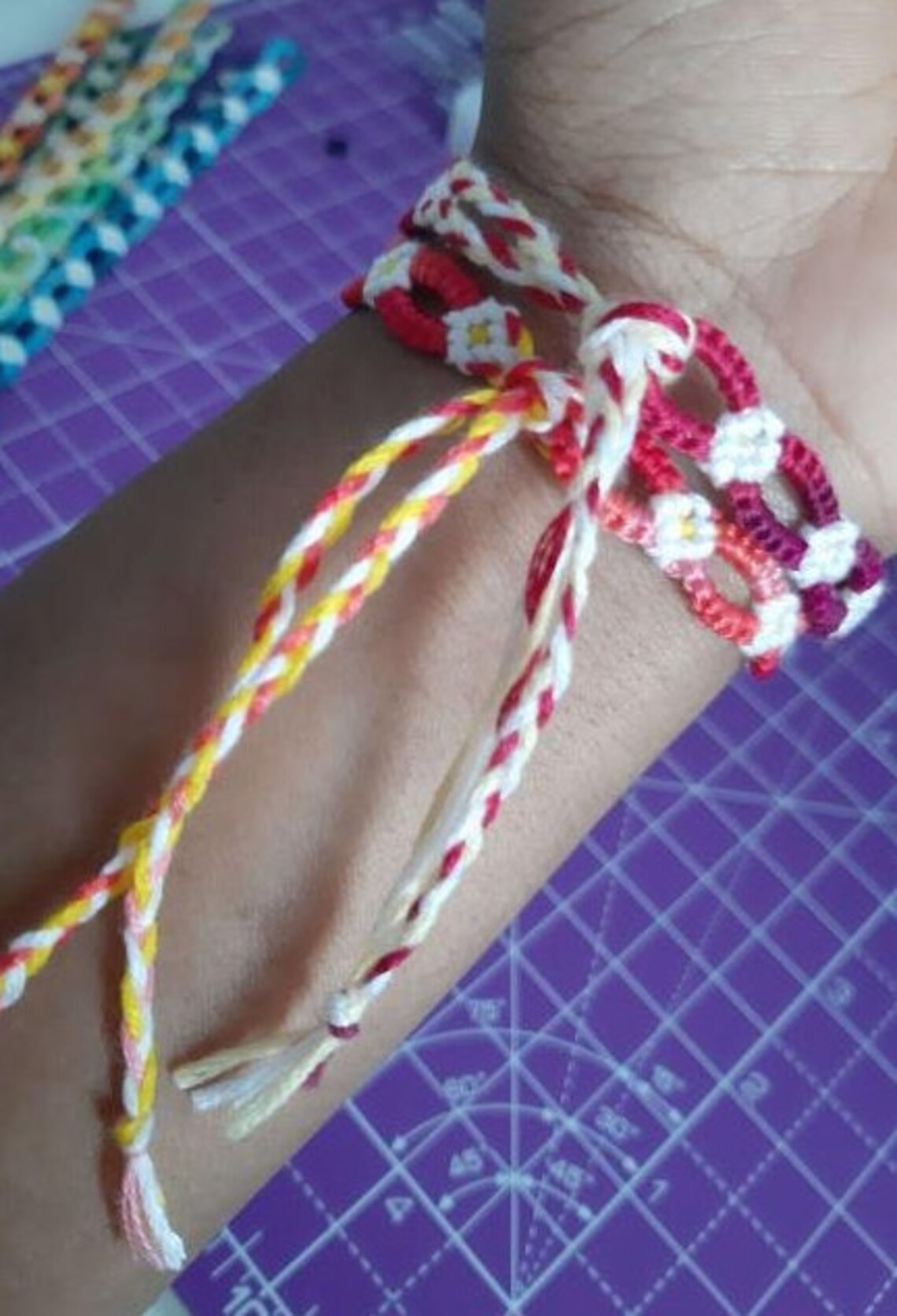 Colourful Multicoloured Daisy Chain Friendship Bracelets