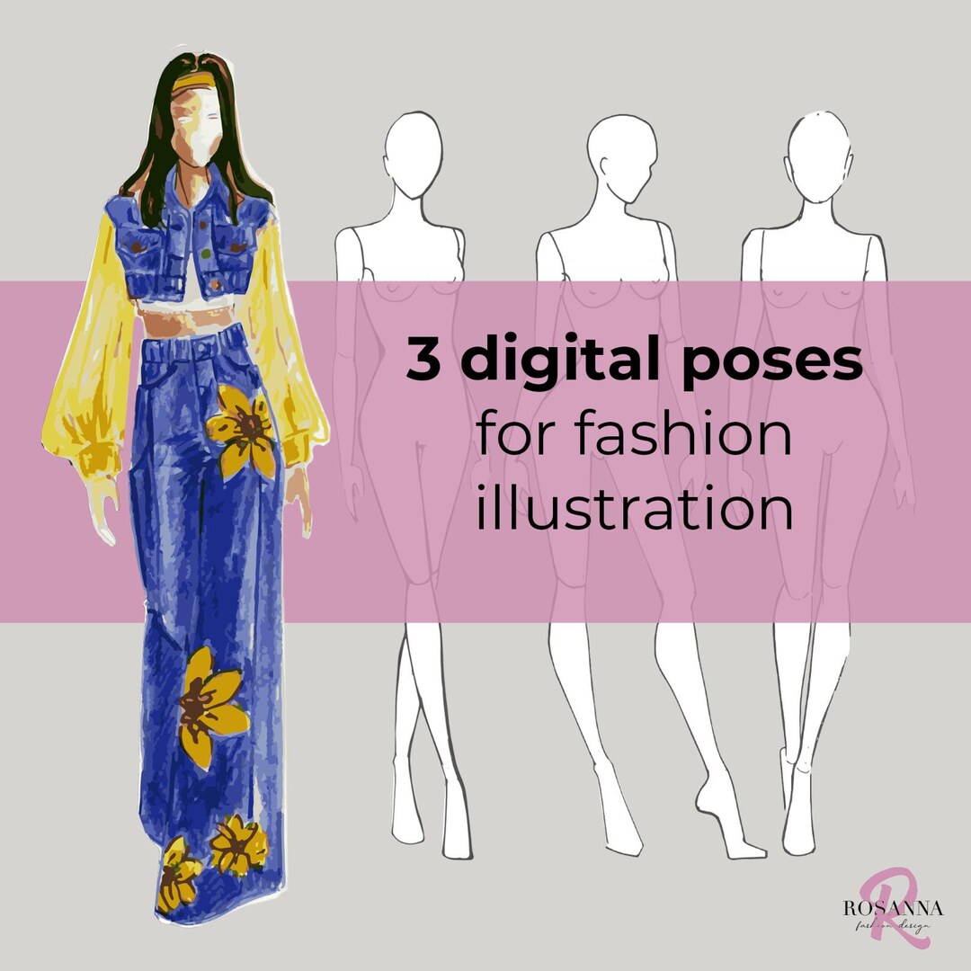 3 Poses for Fashion Illustration - Etsy