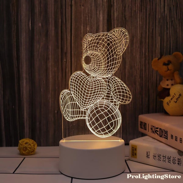 Teddy Bear Lamp - Etsy