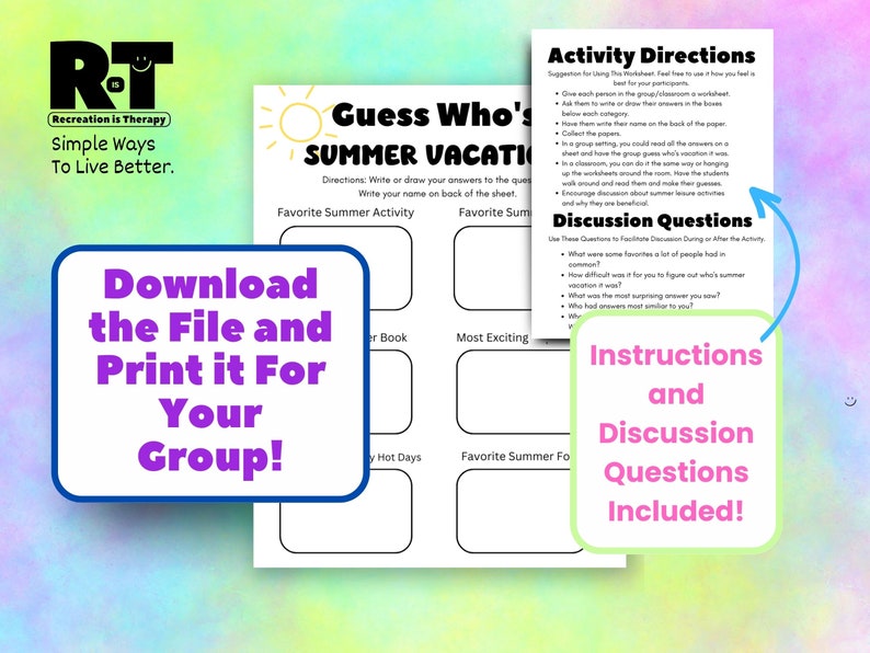 Back to School Game Summer Vacation Guess Who Ice Breaker Classroom ...