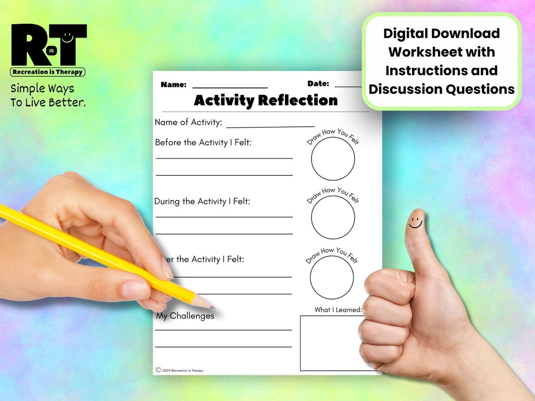 Activity Reflection Simple Debrief Worksheet for Therapy, Sports ...