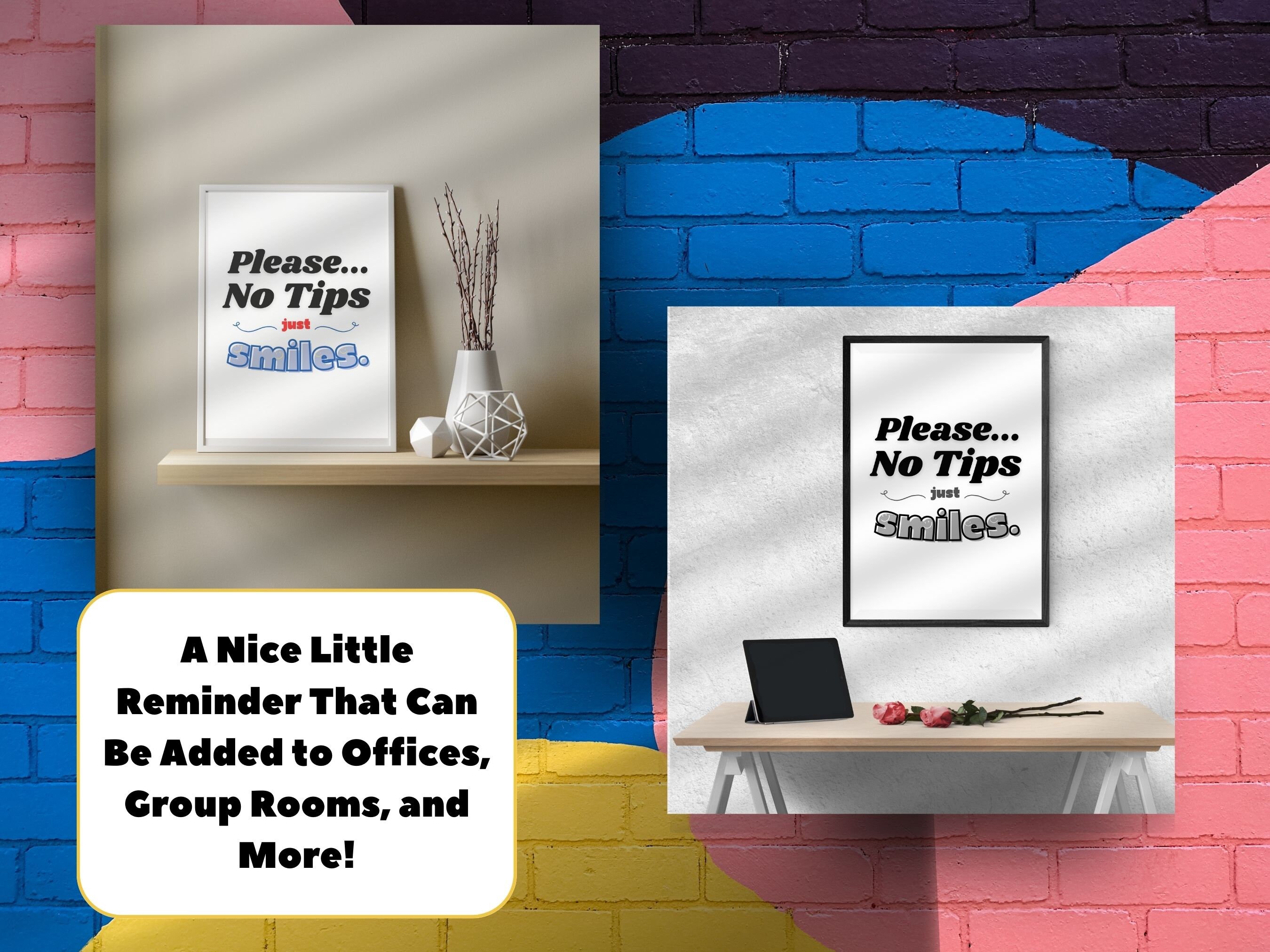 No Tips Sign to Print, Wall Art for Therapists, Recreation Therapy ...