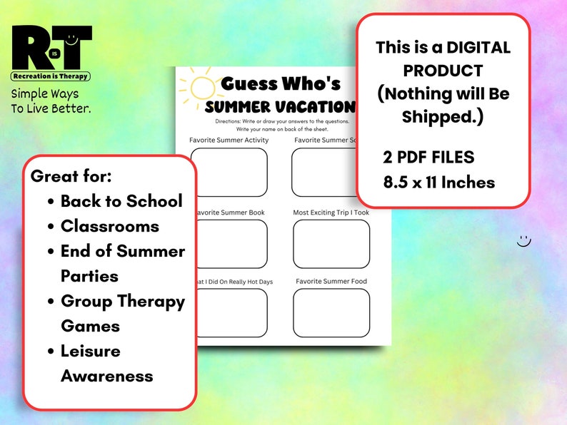 Back to School Game Summer Vacation Guess Who Ice Breaker Classroom ...