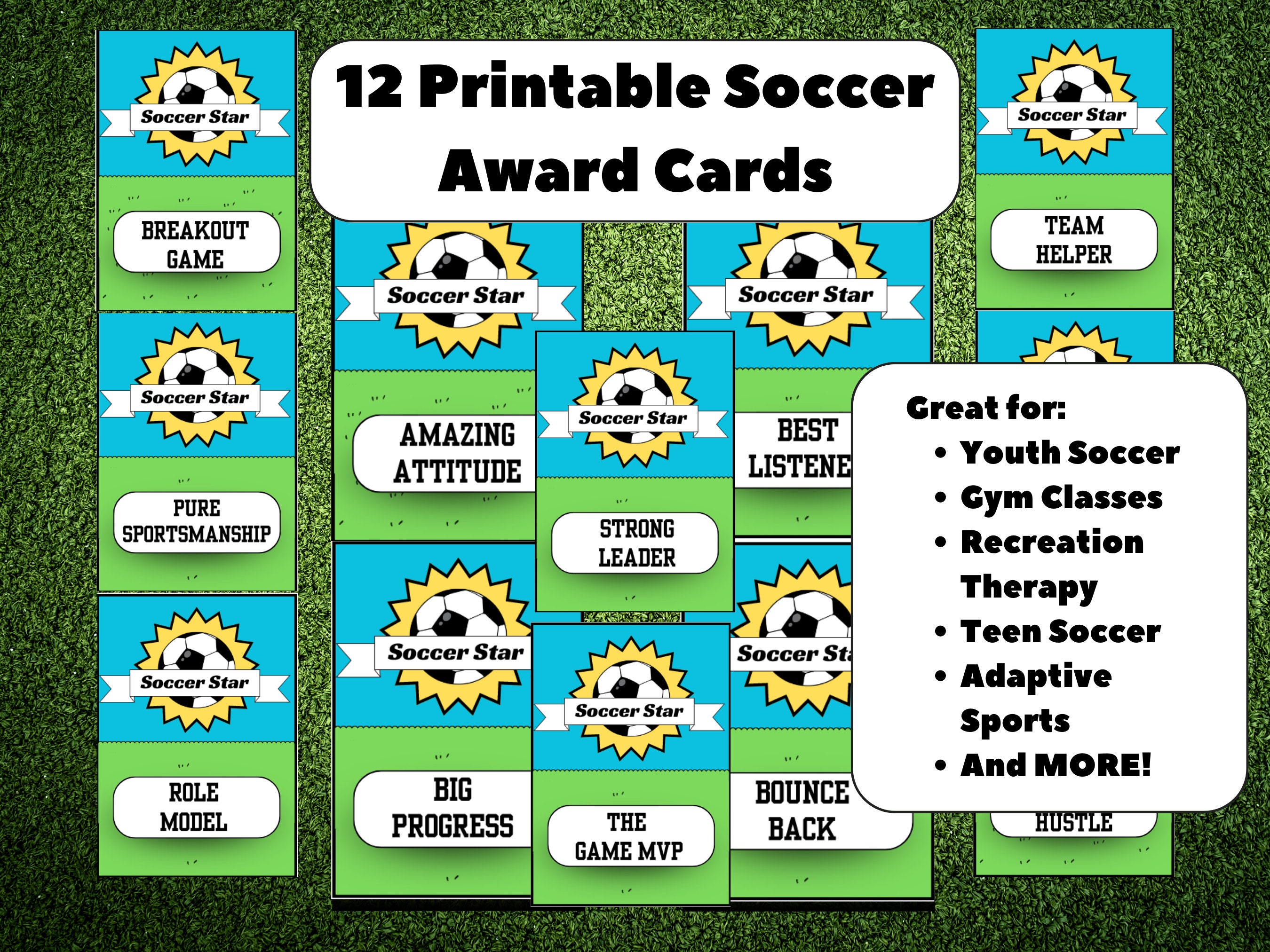 Soccer Award Printable Cards for After Games or Practices, Soccer Team ...