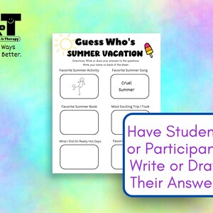 Back to School Game Summer Vacation Guess Who Ice Breaker Classroom ...